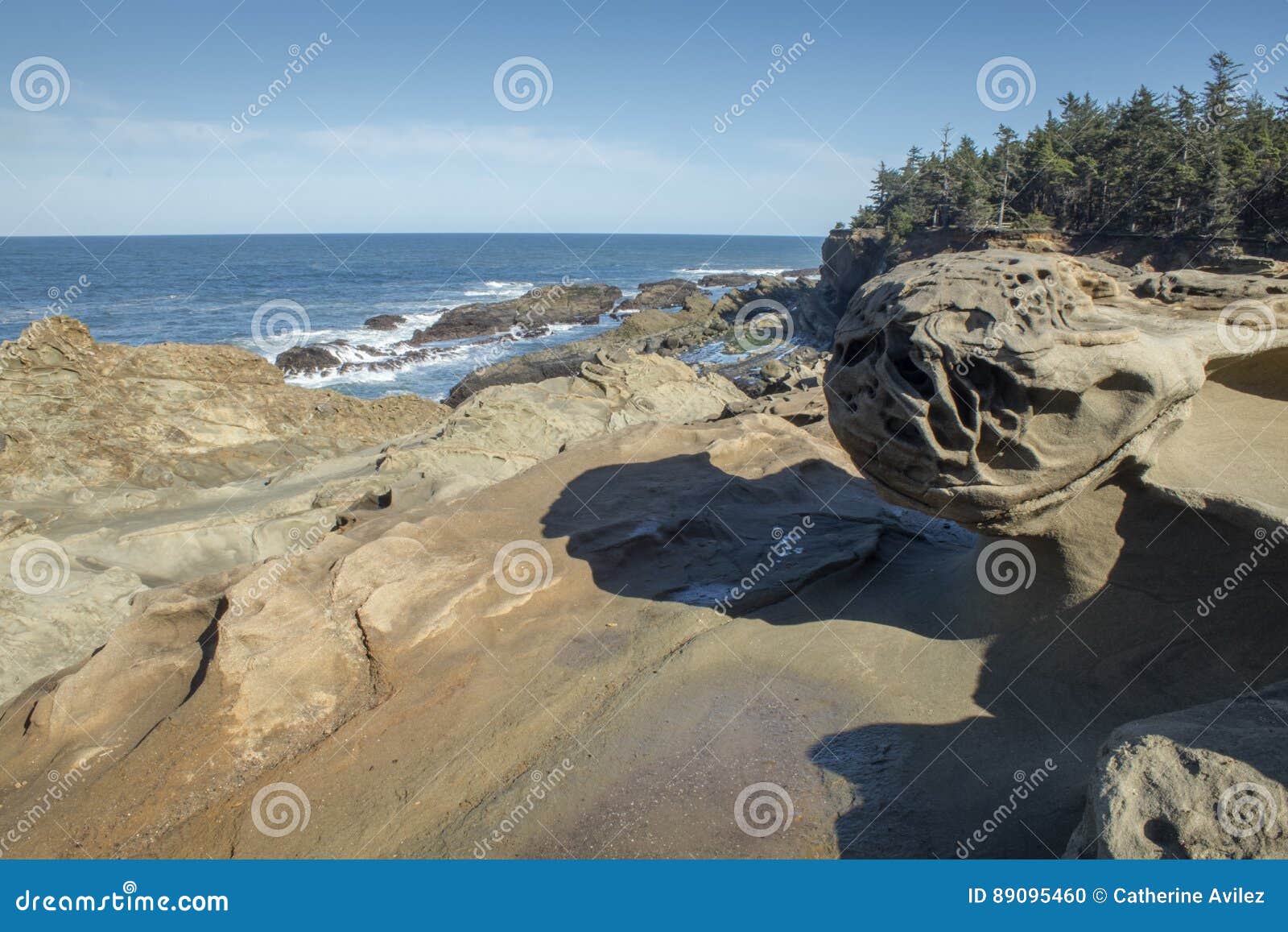 Sandstone Formations at Shore Acres State Park, Oregon Stock Photo ...