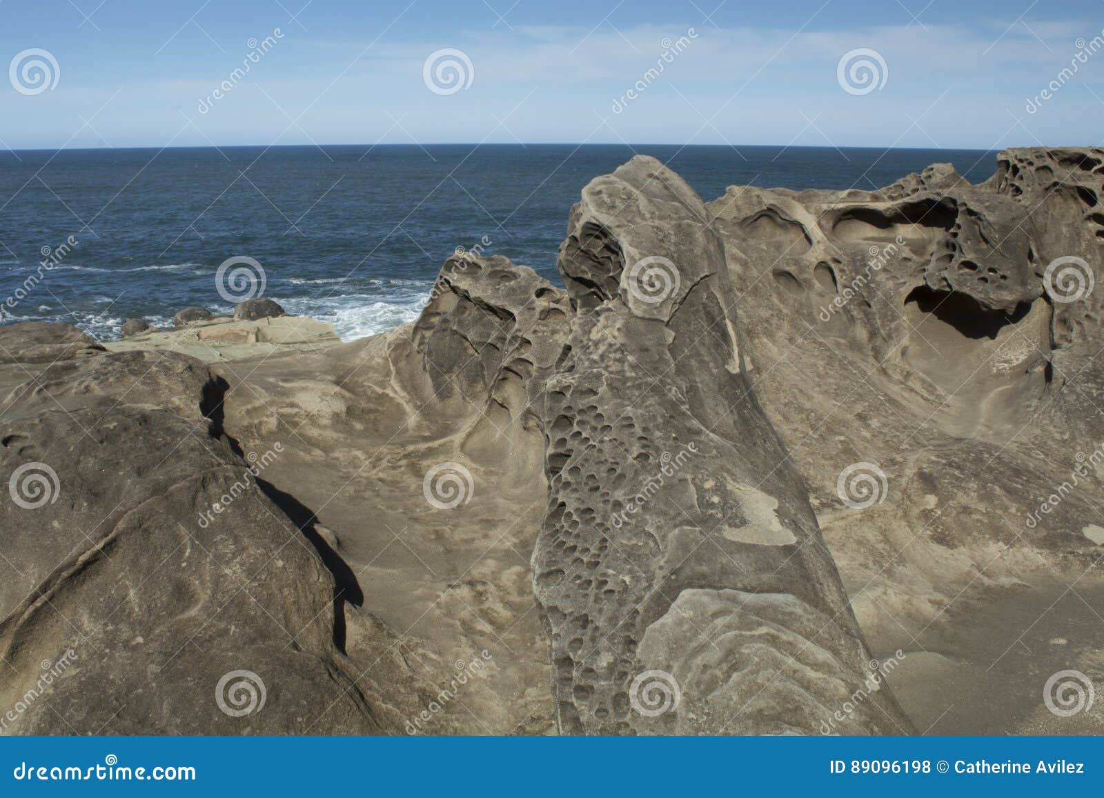 Sandstone Formations at Shore Acres State Park, Oregon Stock Photo ...