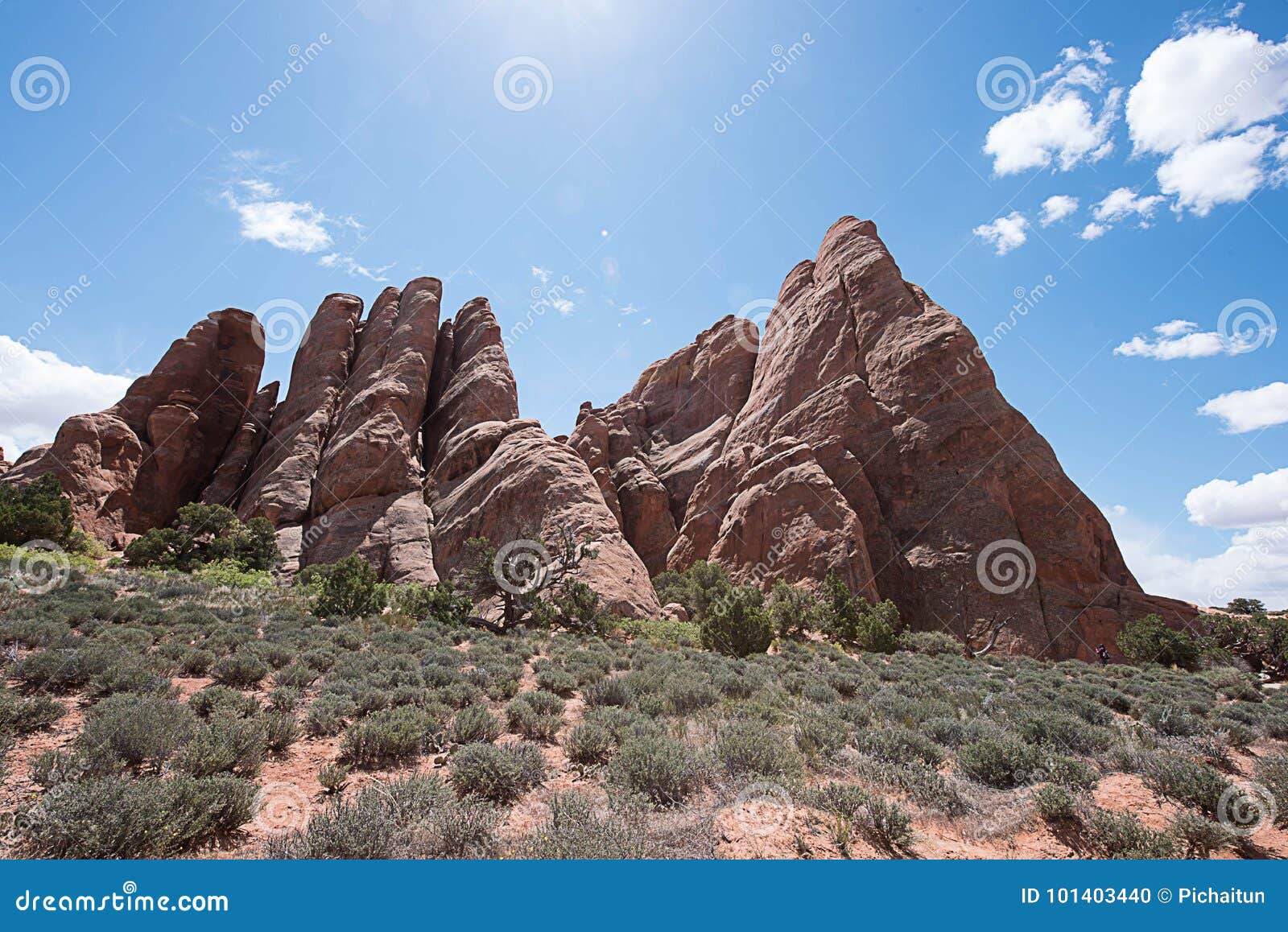 Sandstone butte stock photo. Image of wind, arts, blue - 101403440