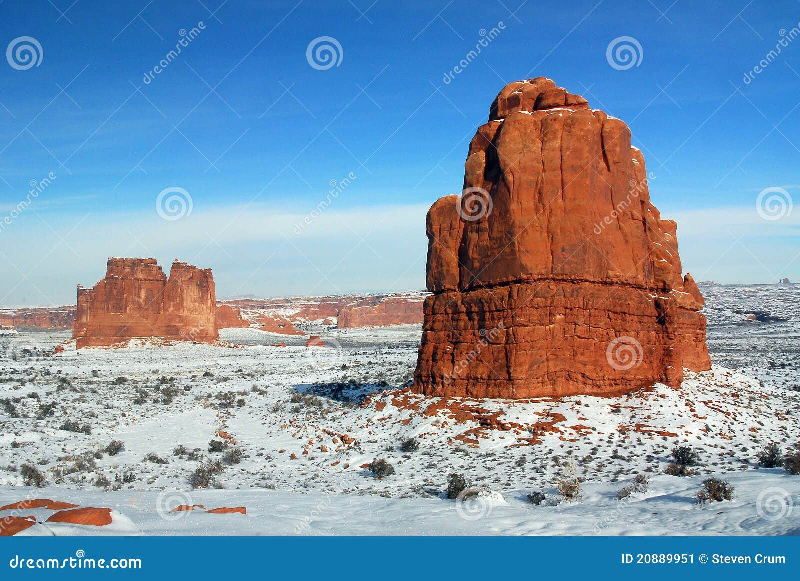 Sandstone Monoliths in Winter Stock Image - Image of monolith ...