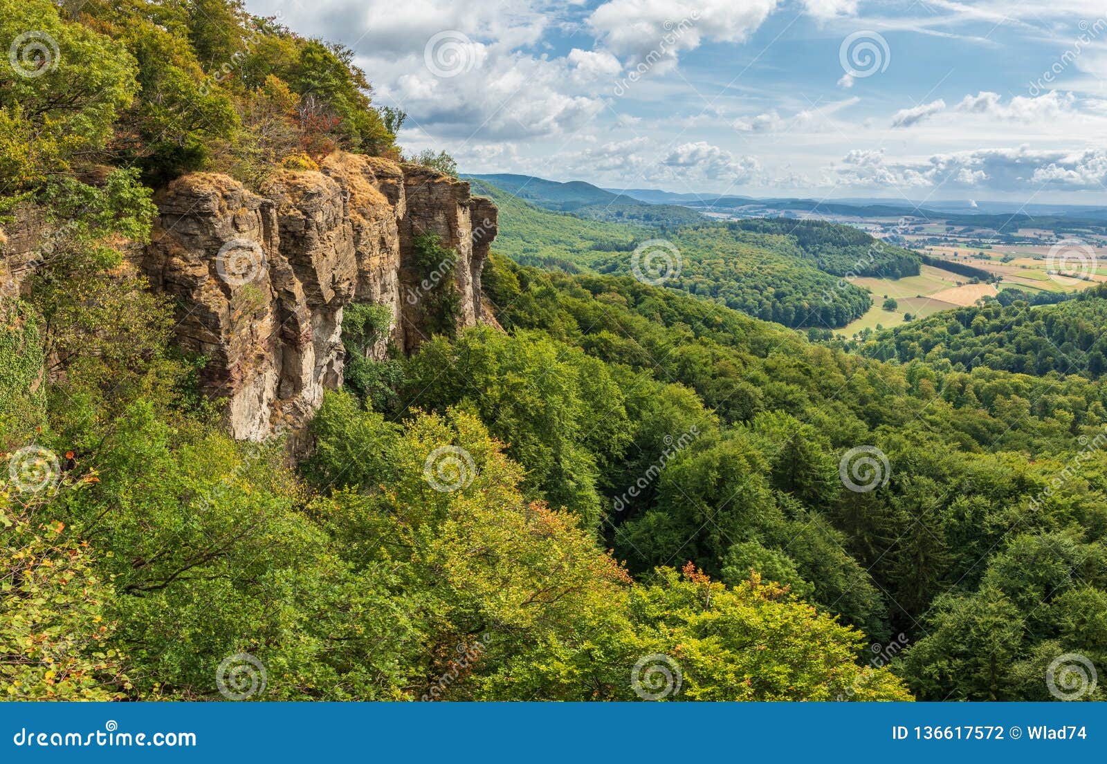Sandstone Rock Formation Hohenstein in Germany Stock Photo - Image of ...