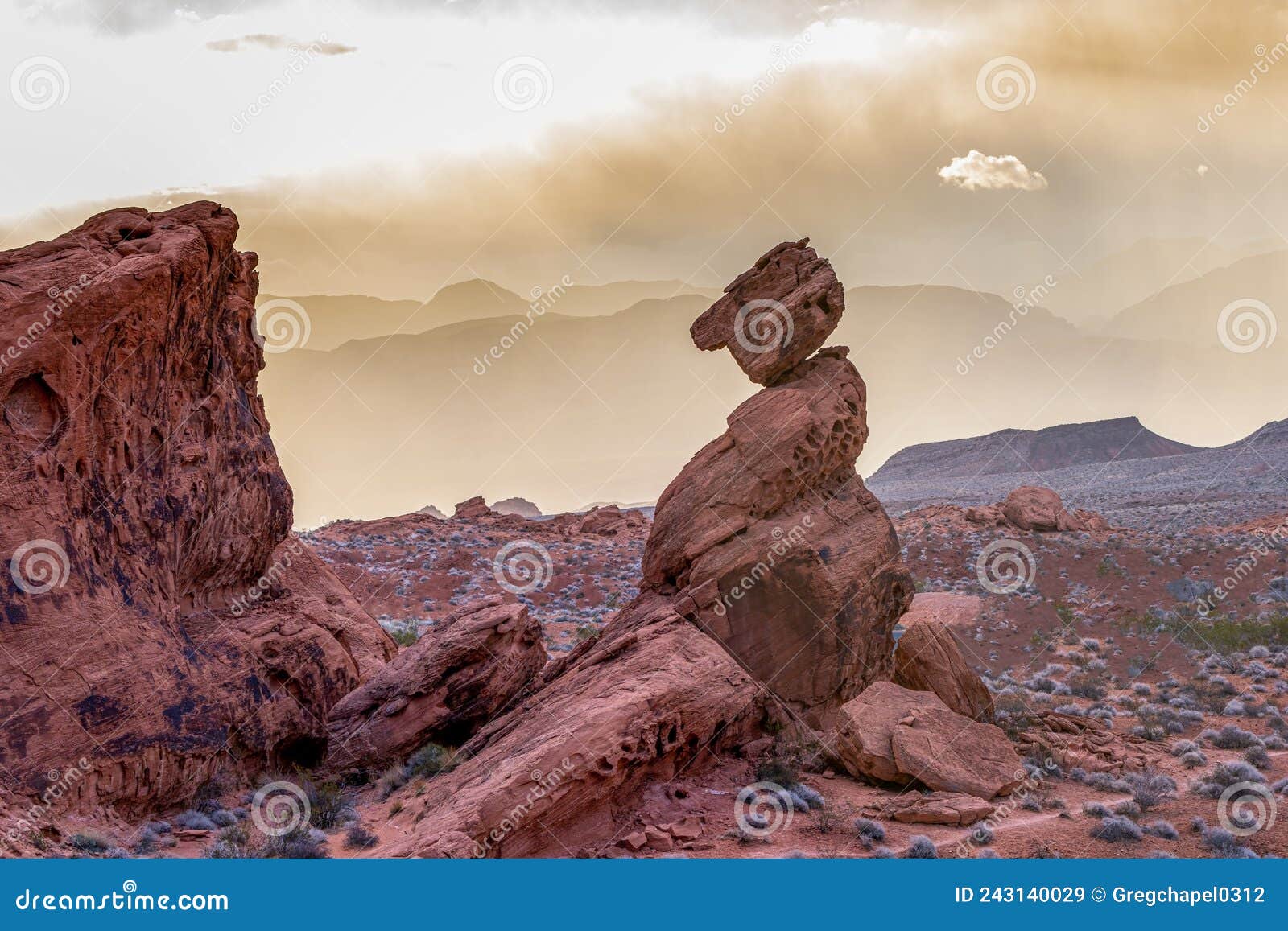 Sandstone Rock Formation in the Southern Nevada Desert Stock Image ...