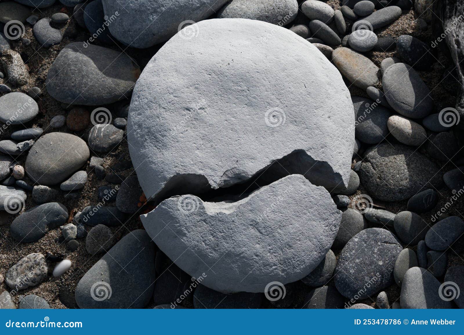A Large Rock Has Broken in Two, it Has Been Split Stock Photo - Image ...