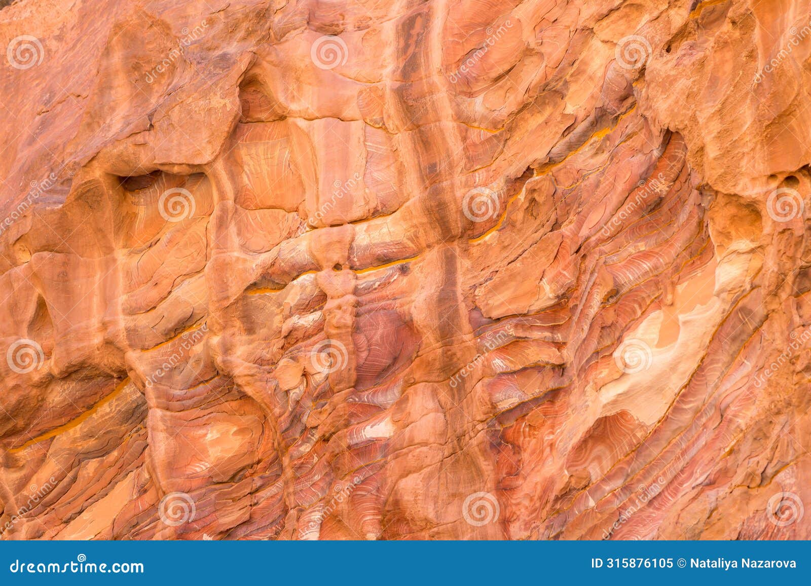 Sandstone Rock and Mineral Layers in Petra, Jordan Stock Image - Image ...