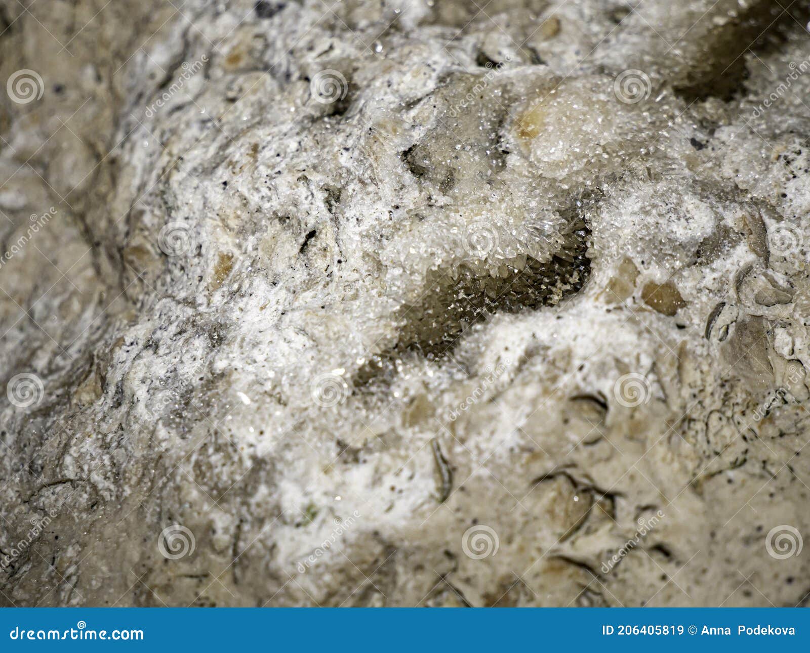 Sandstone Shapes and Crystals Quartz on the Beach. Stock Image - Image ...
