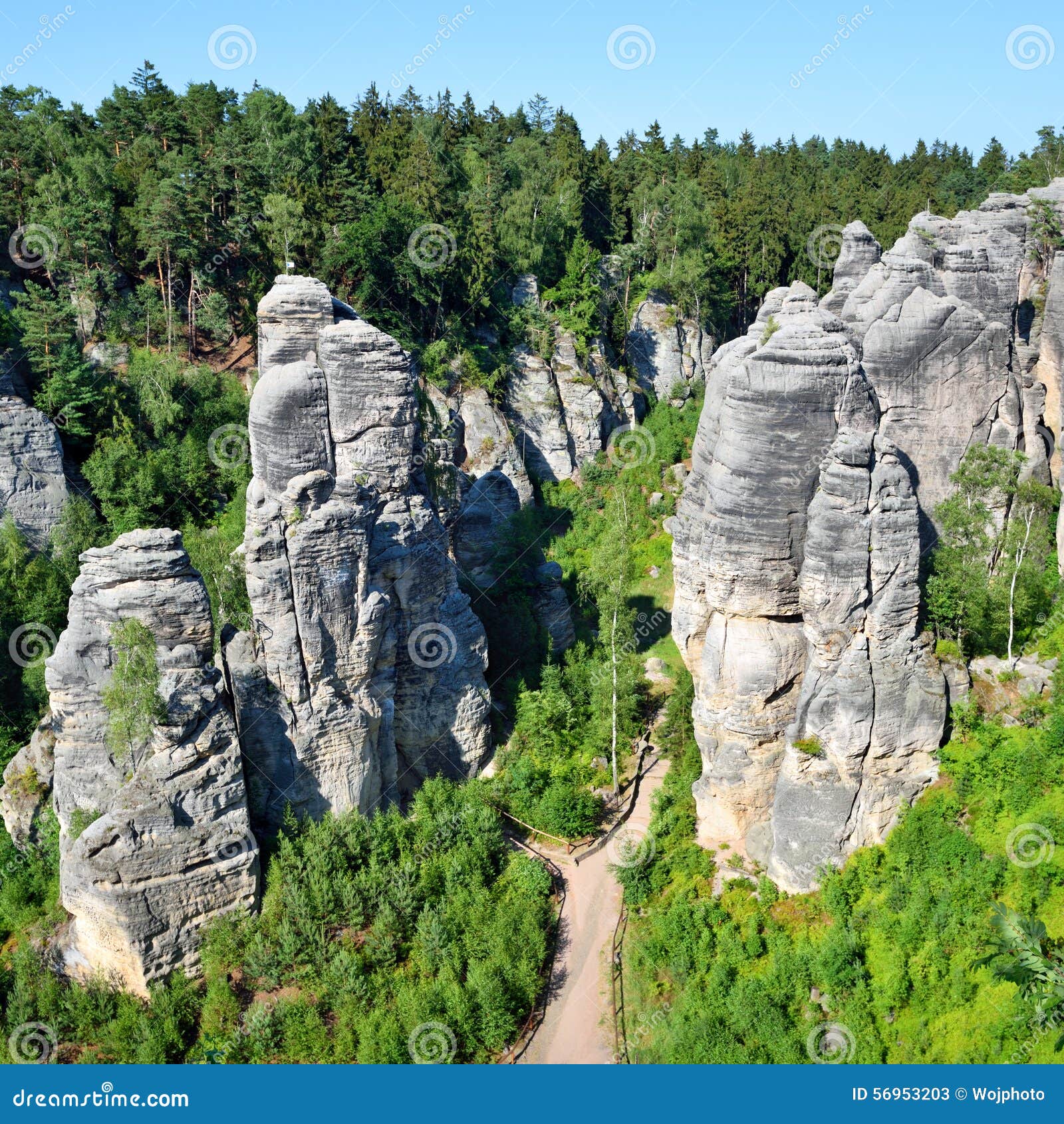Sandstone towers formation stock image. Image of forest - 56953203