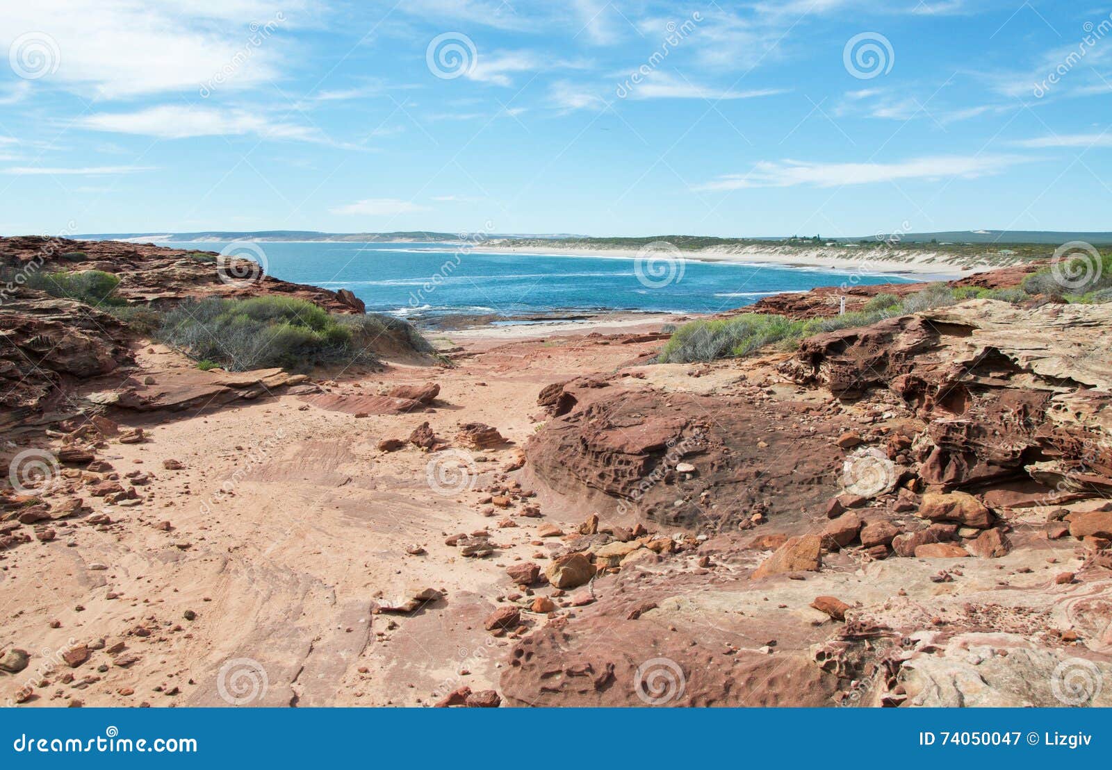 Sandstone Trail with Indian Ocean Stock Image - Image of australia ...