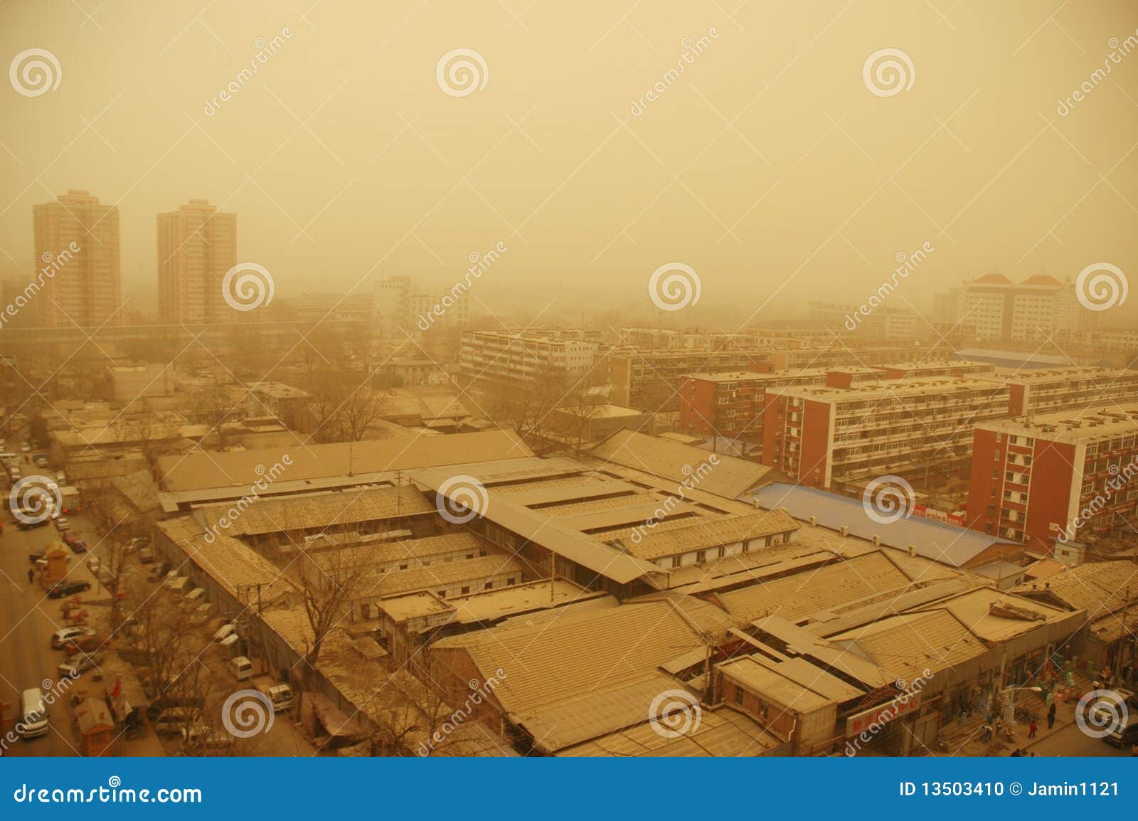 Sandstorm in beijing editorial image. Image of weather - 13503410