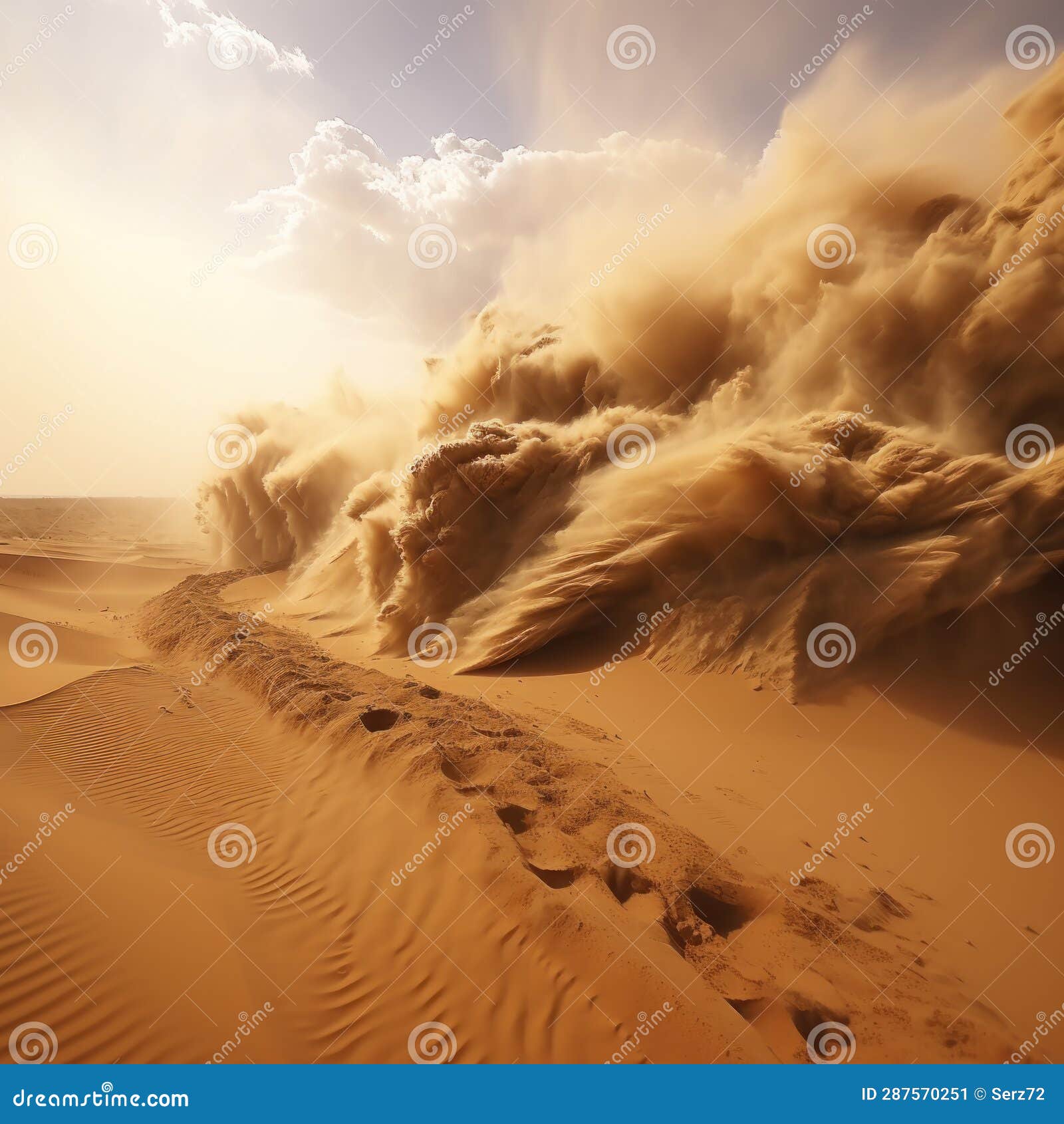 Sandstorm in the desert stock image. Image of orange - 287570251