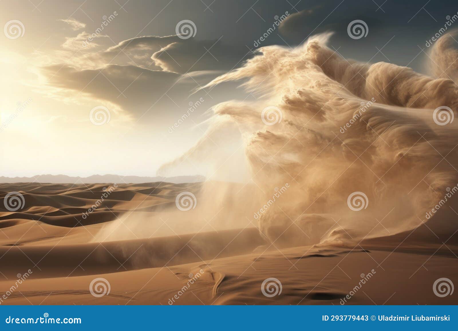 A Terrifying Sandstorm in the Desert. Power of Nature Stock ...