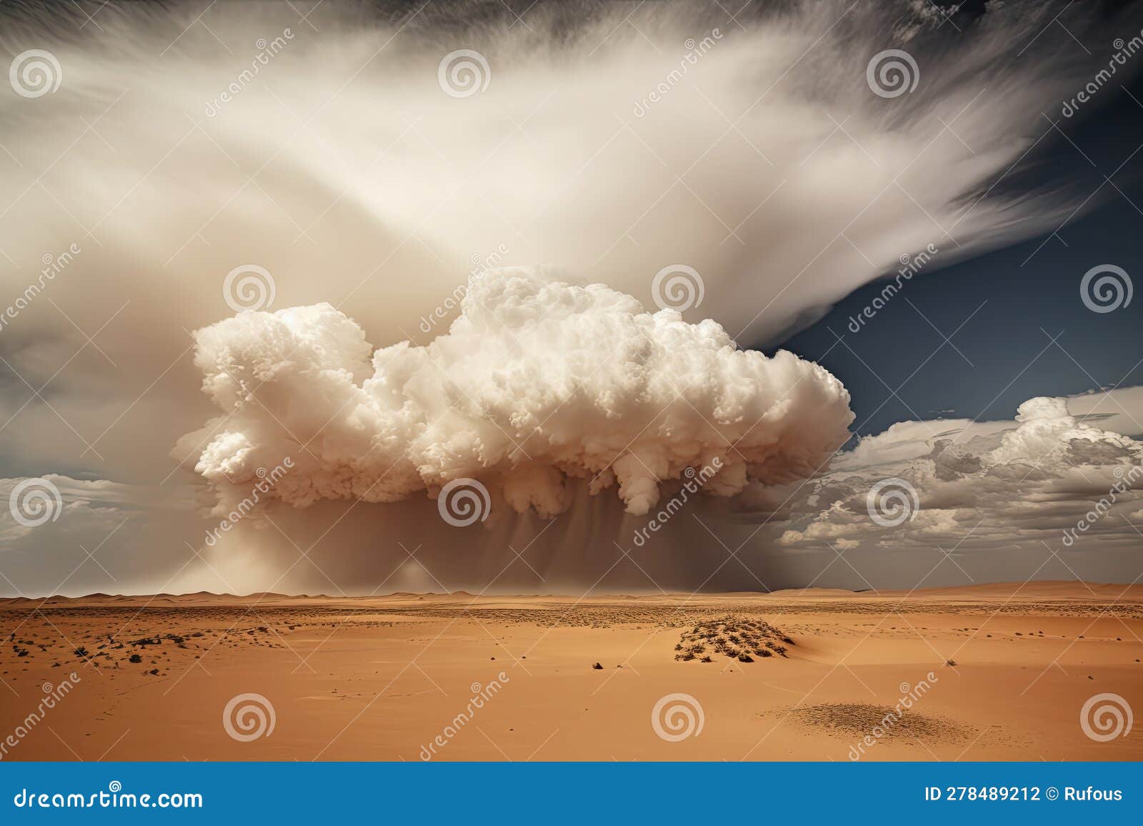 Sandstorm Formation Over Desert Scene with Dramatic Sky Clouds Stock ...