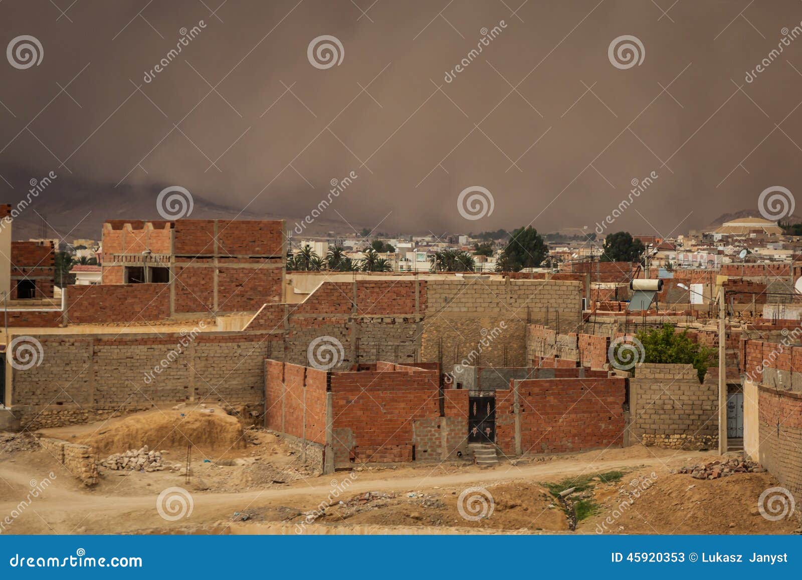 Sandstorm in Gafsa,Tunisia stock image. Image of climate - 45920353