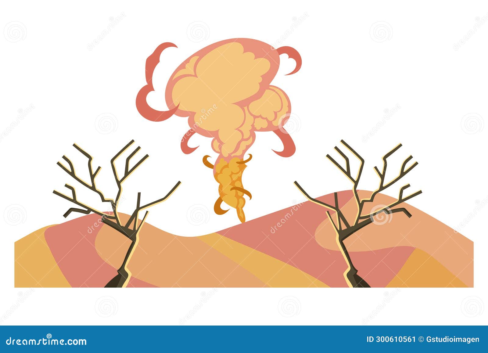 Sandstorm Illustration in Desert Stock Illustration - Illustration of ...
