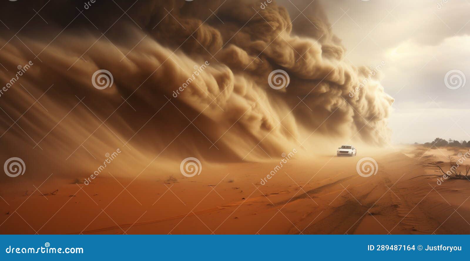 Sandstorm Landscape. Generative Ai Stock Illustration - Illustration of ...