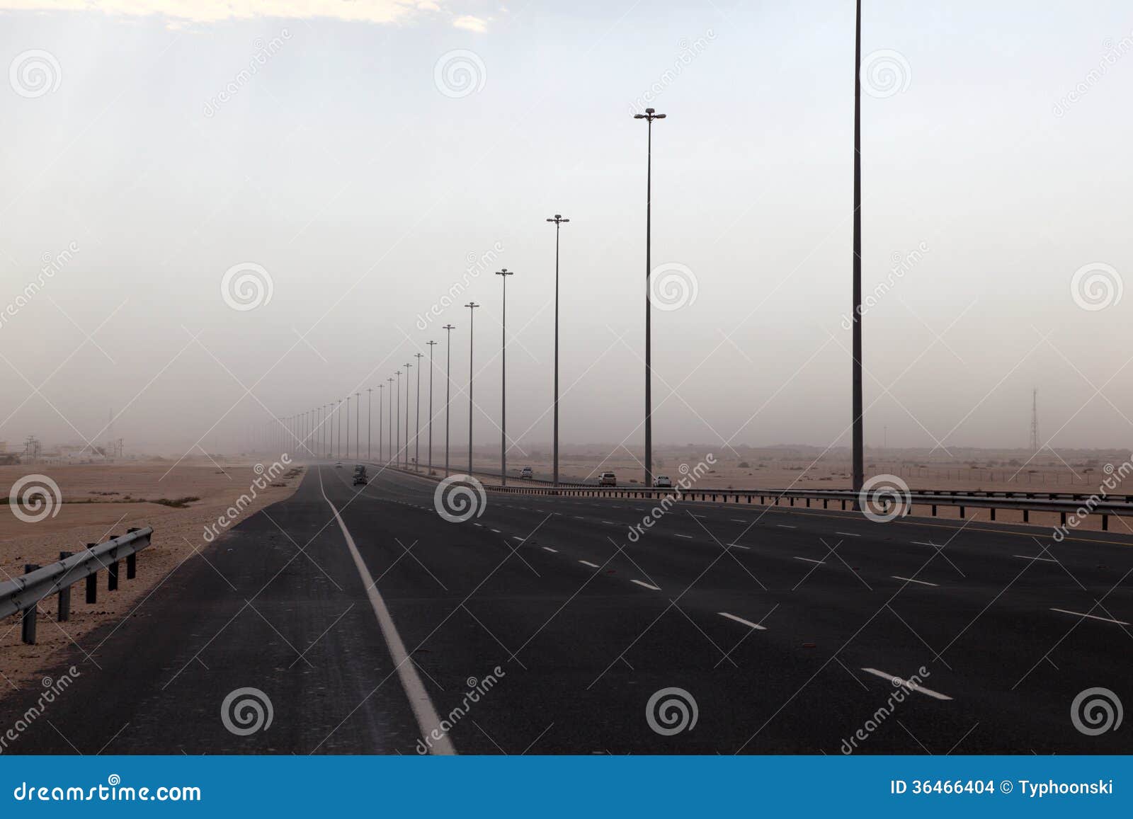 Sandstorm in Qatar stock photo. Image of cars, middle - 36466404