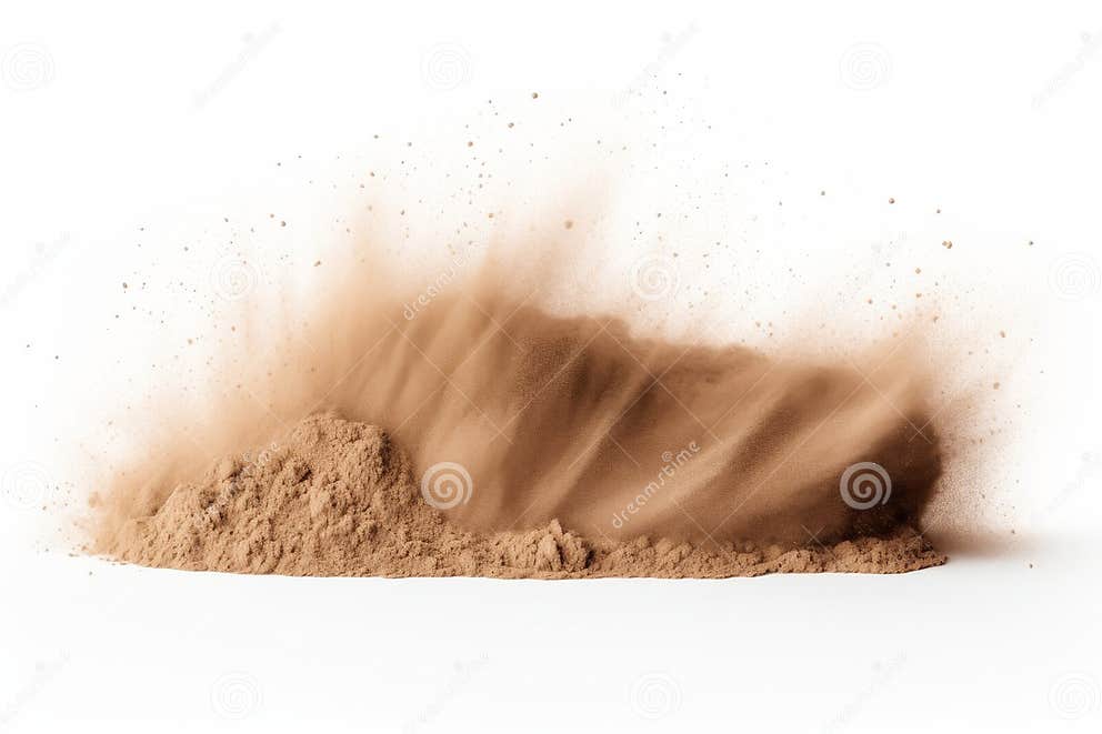 Sandstorm with Swirling Dust Particles in Isolated White Background for ...