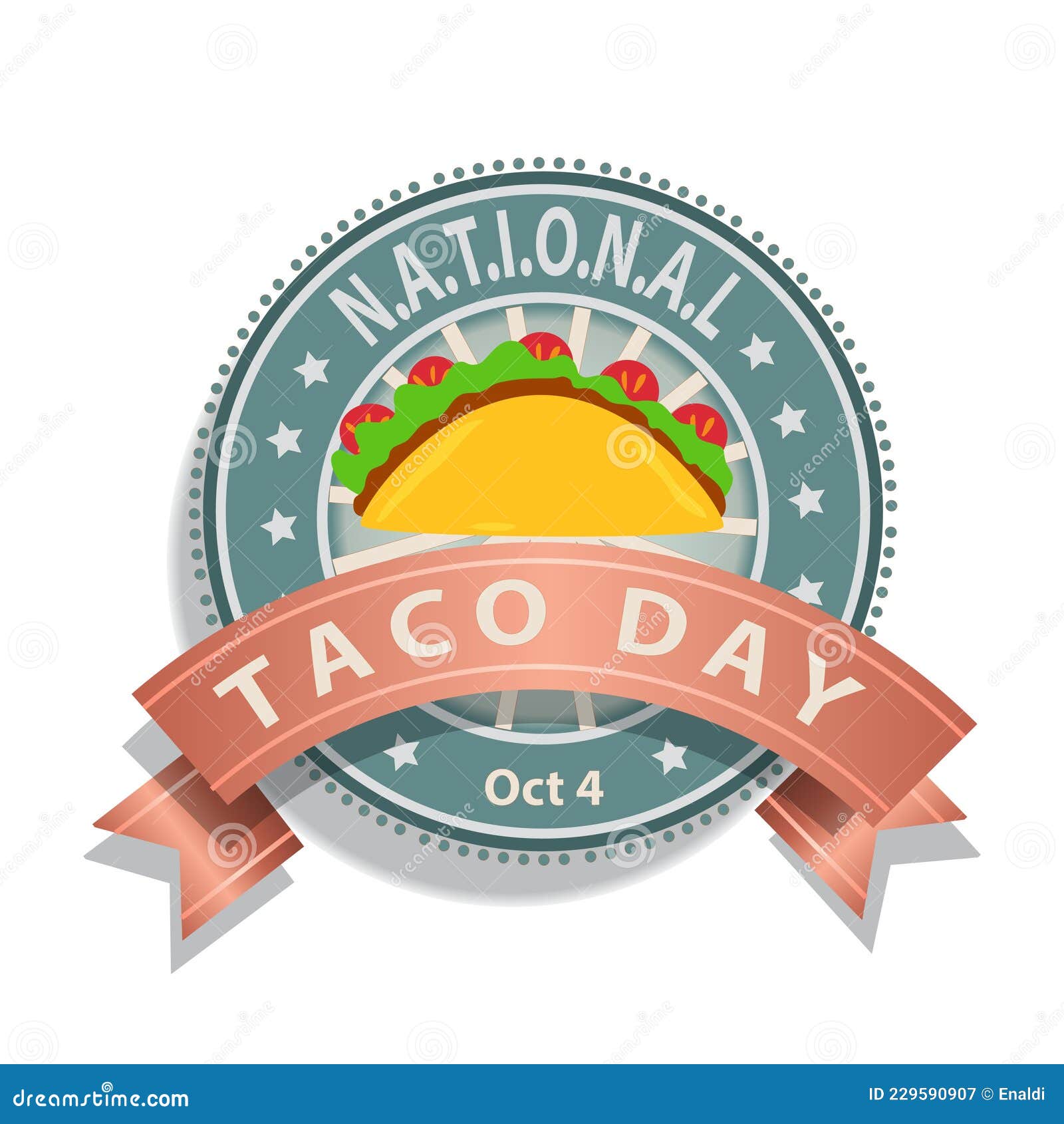 National Taco Day Sign and Badge Stock Vector - Illustration of ...
