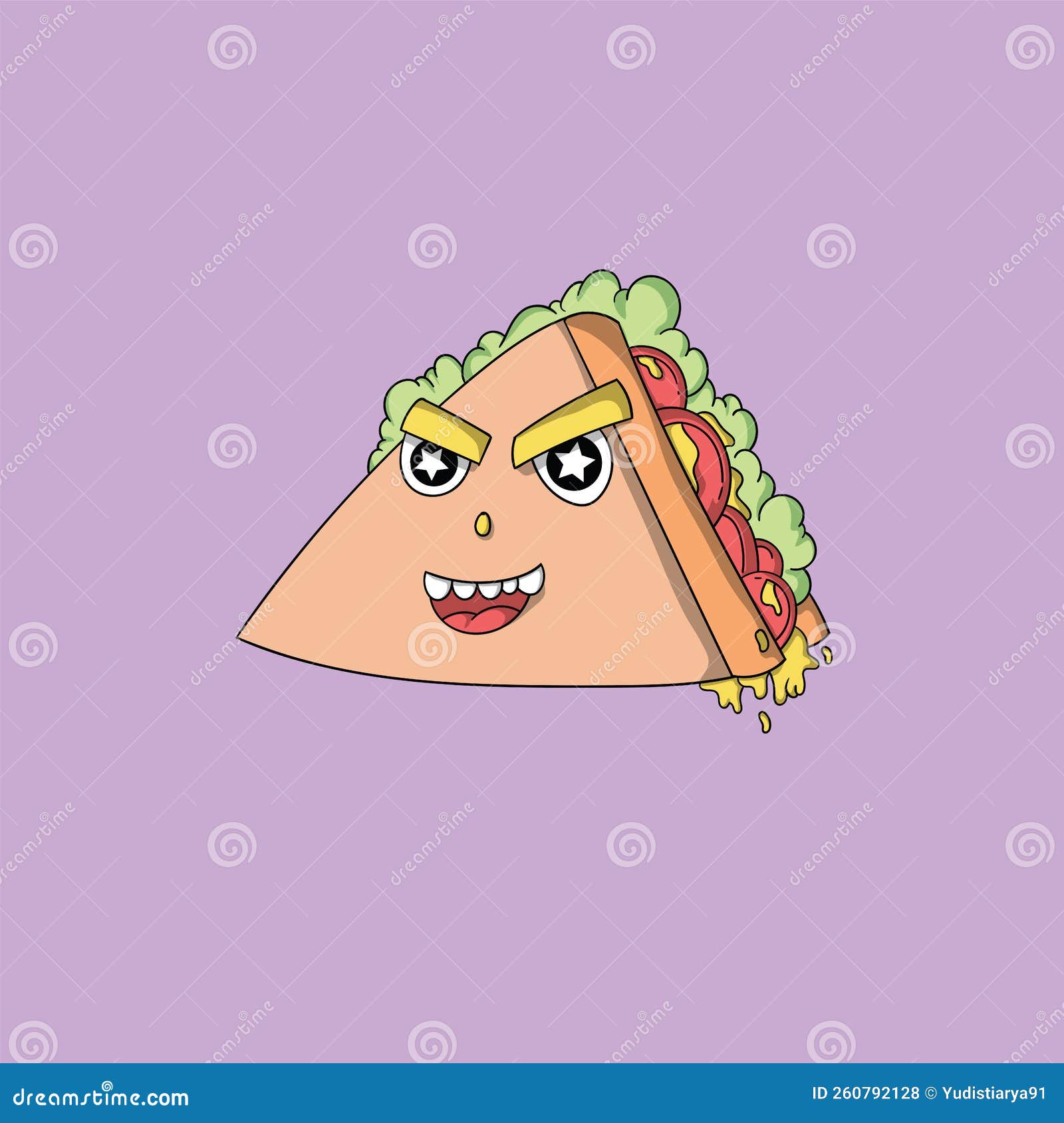 Sandwich Angry stock vector. Illustration of hand, healthy - 260792128