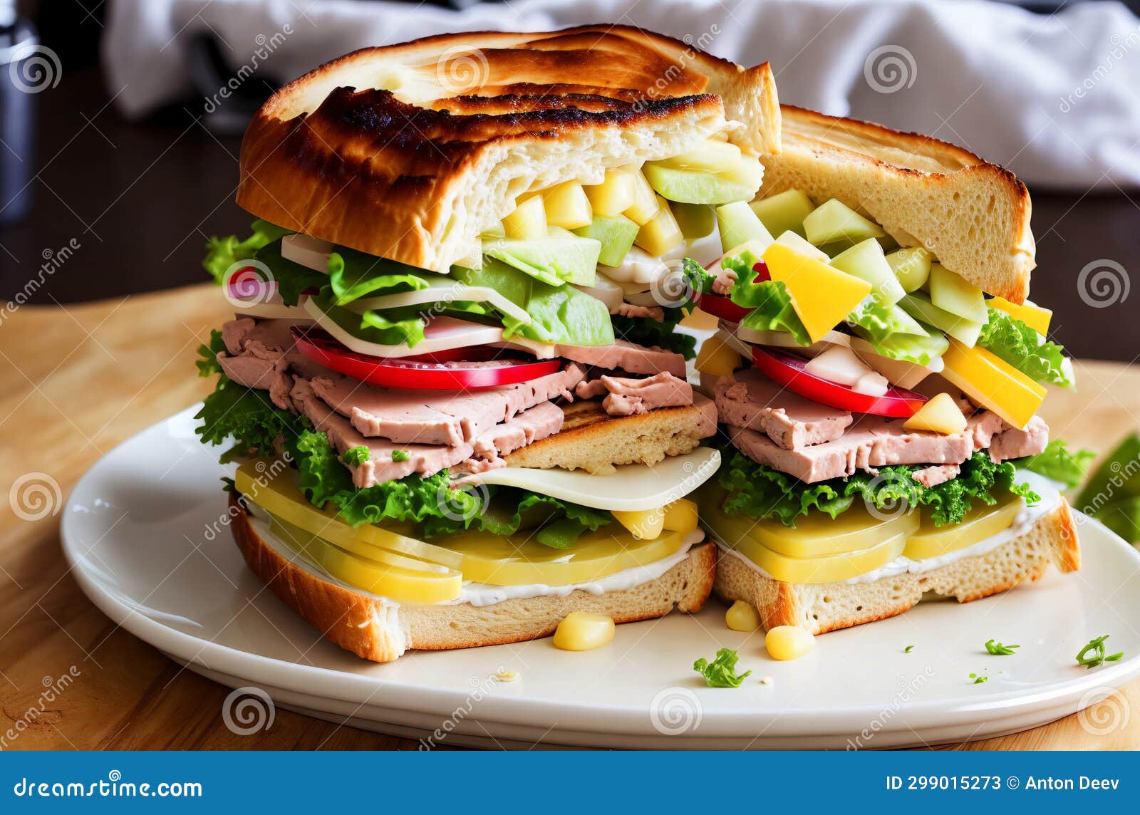 Sandwich. Appetizing Multi-layered Sandwich with Variety of Fillings ...