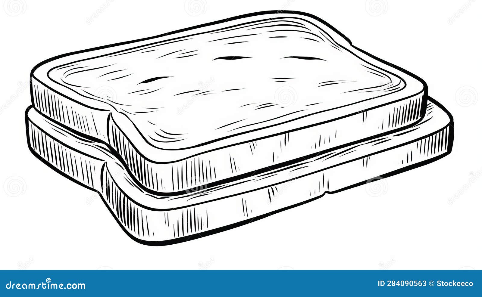 Cartoon Toast: a Line Drawing in the Style of the New Yorker Stock ...