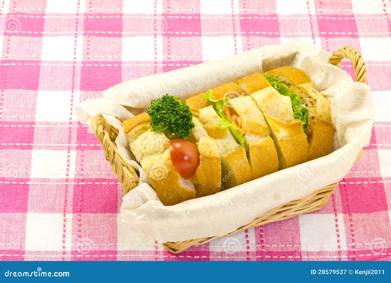 Sandwich in the basket stock image. Image of lunch, isolated - 28579537