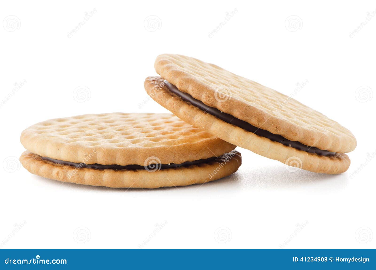 Sandwich Biscuits with Chocolate Stock Photo - Image of close, diet ...
