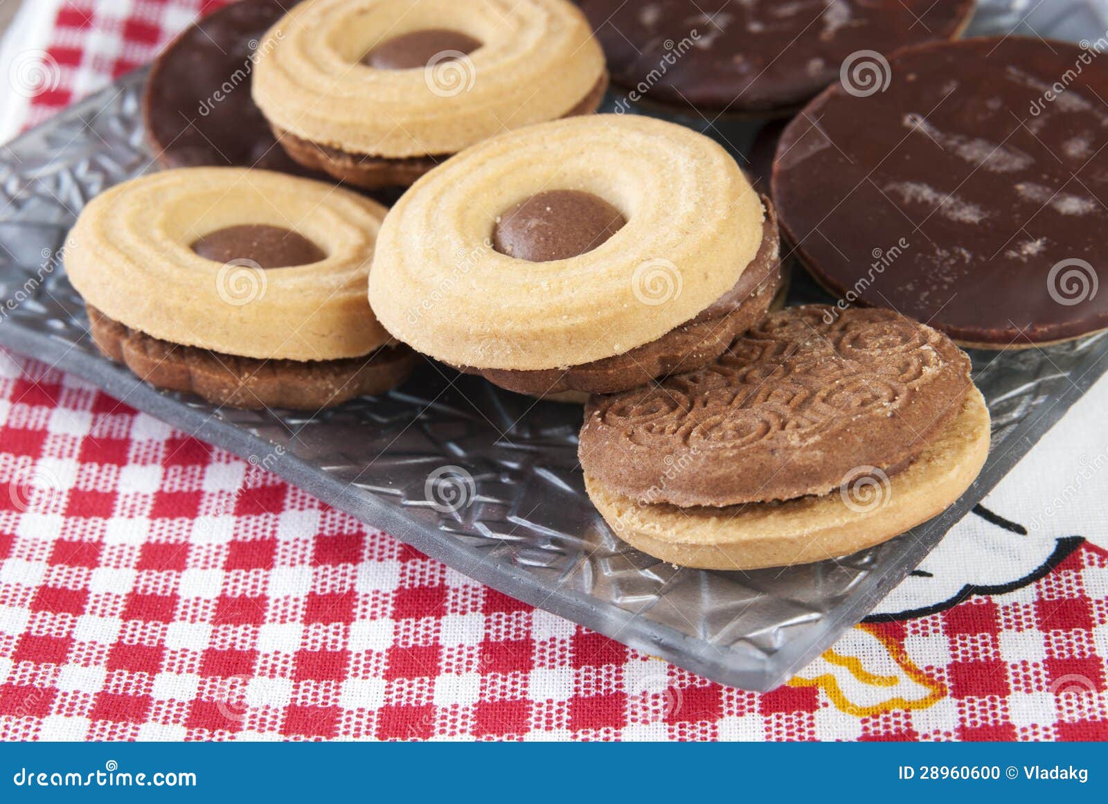 Sandwich Biscuits on the Wooden Table Stock Photo - Image of luminosity ...