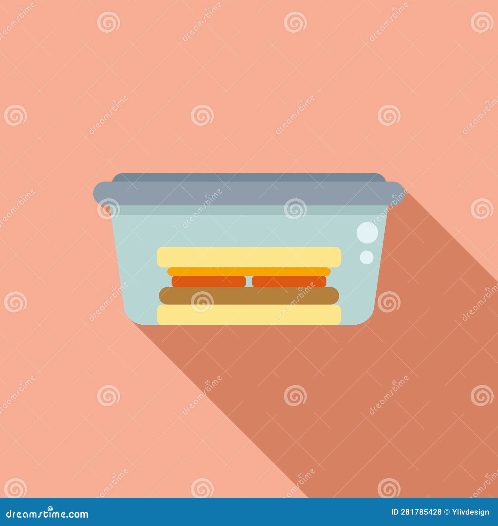 Sandwich Box Icon Flat Vector. School Food Stock Illustration ...