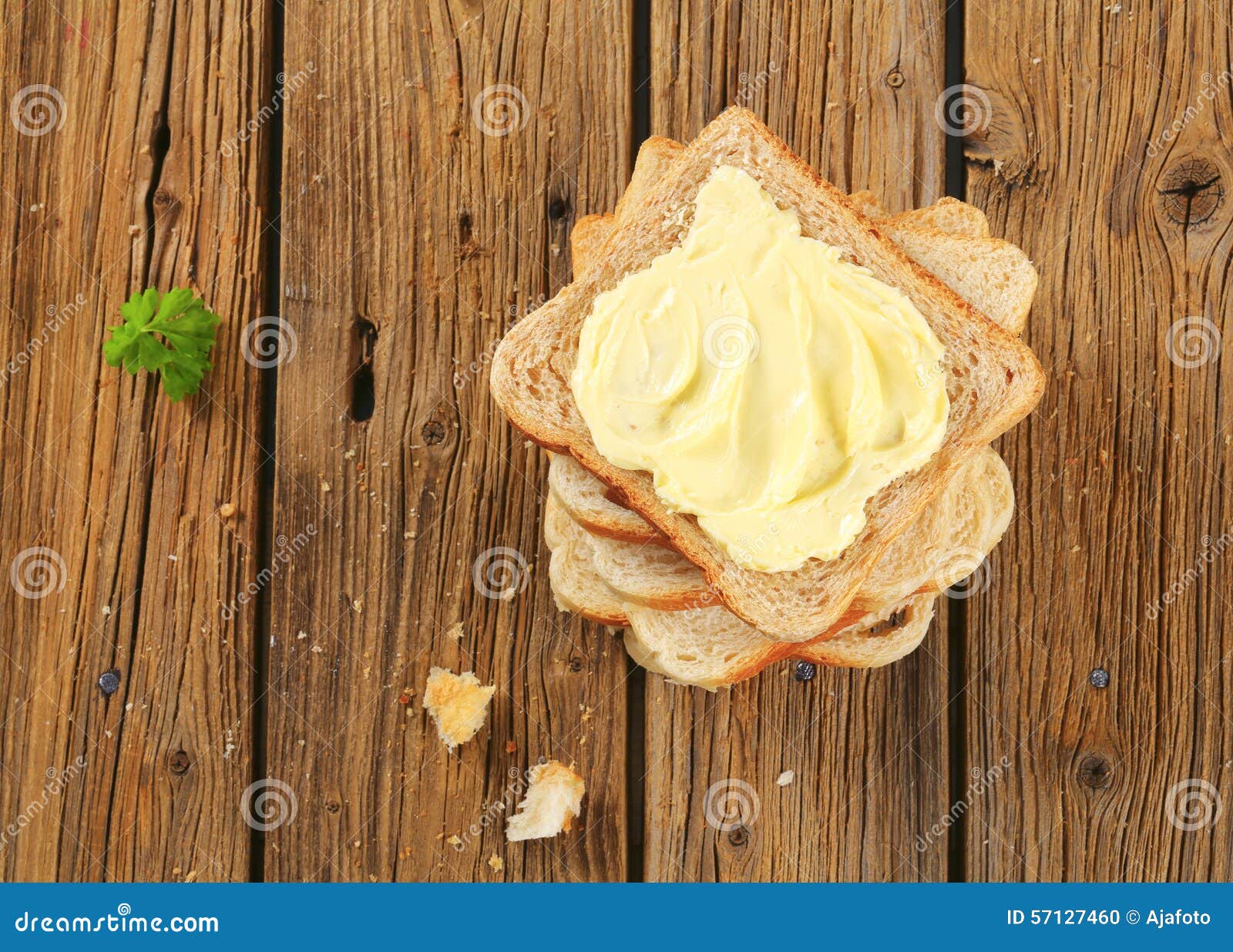 Sandwich bread with butter stock photo. Image of wheat - 57127460