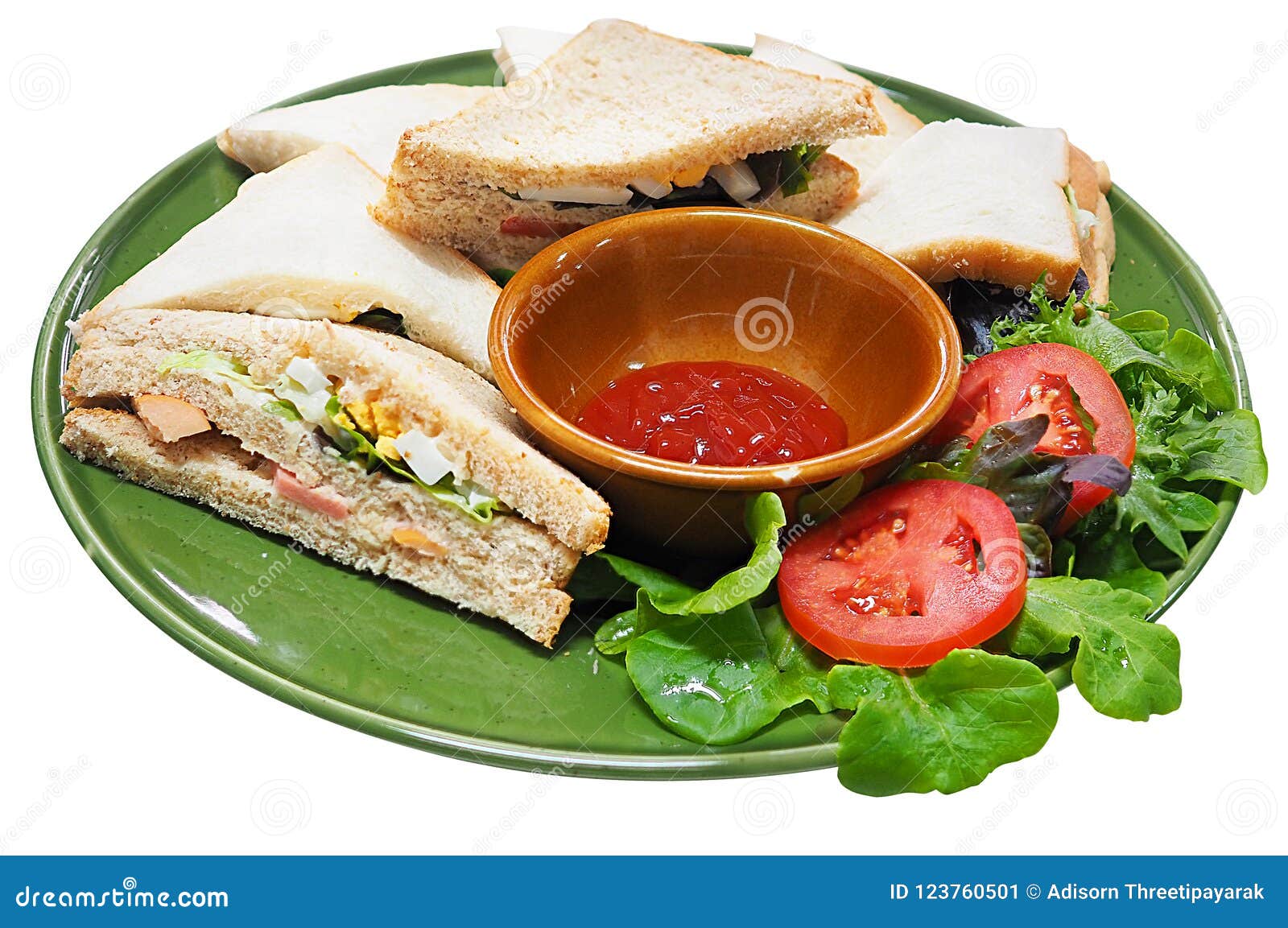 Sandwich Bread and Ketchup, Side View Isolated on White Background ...