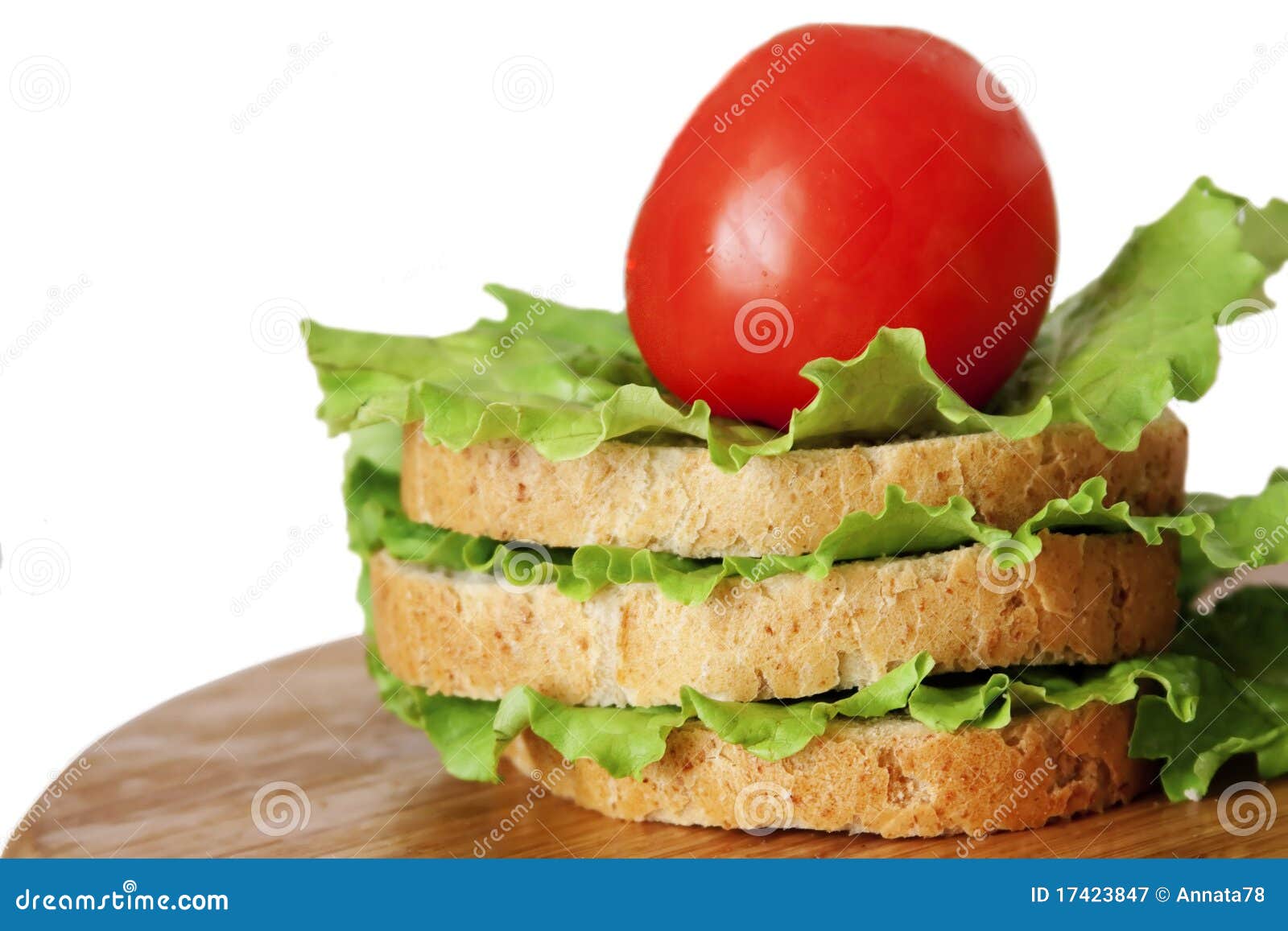 Sandwich of Bread with Lettuce and Tomato Stock Image - Image of ...