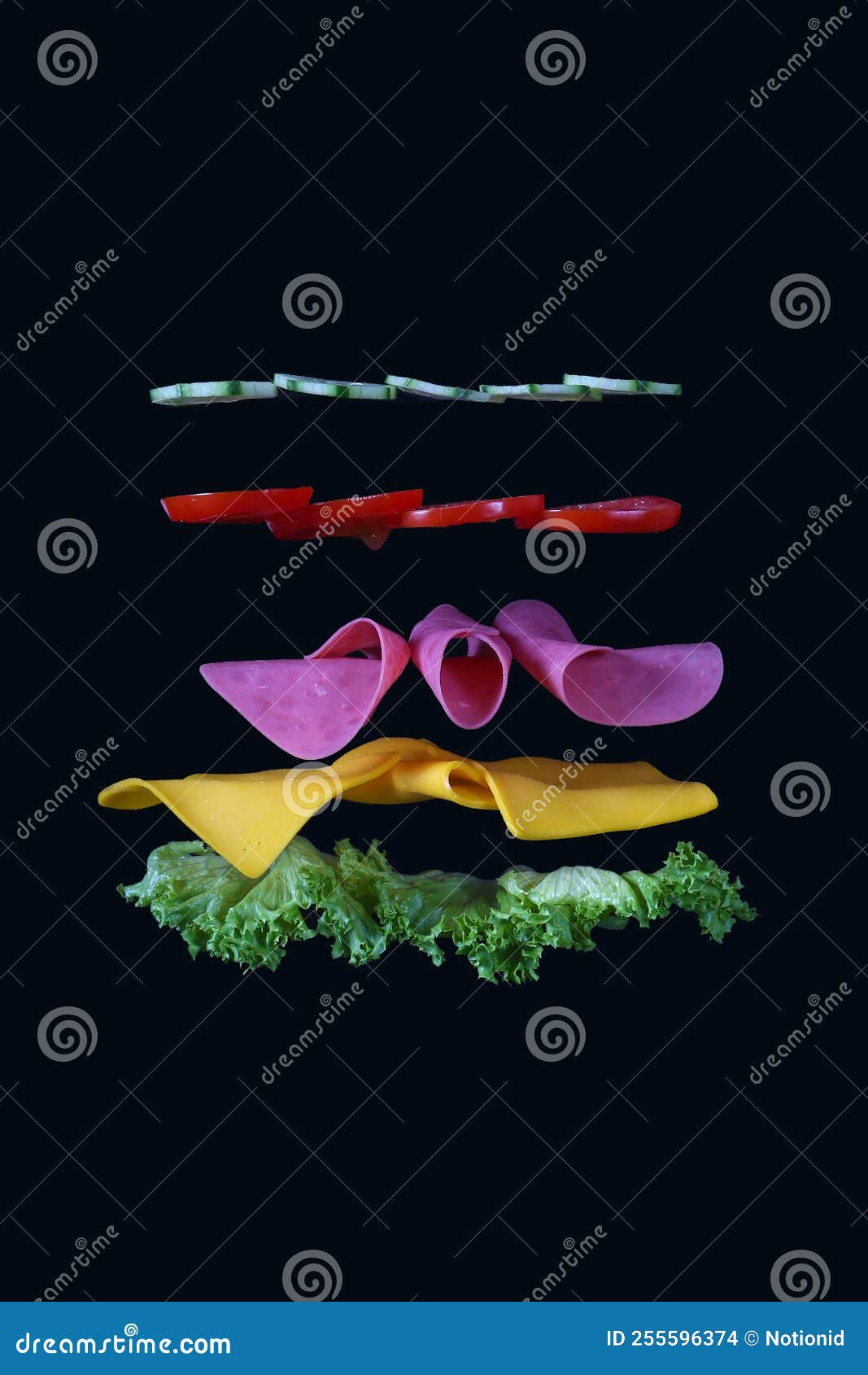 Sandwich Break Cucumber Slices, Tomato Slices, Cheddar Cheese and ...