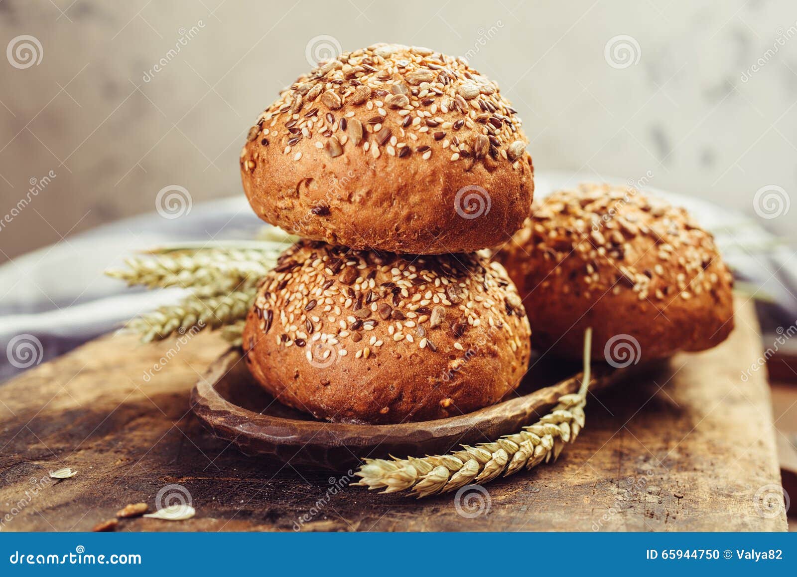 Sandwich bun with seeds stock photo. Image of grain, burger - 65944750