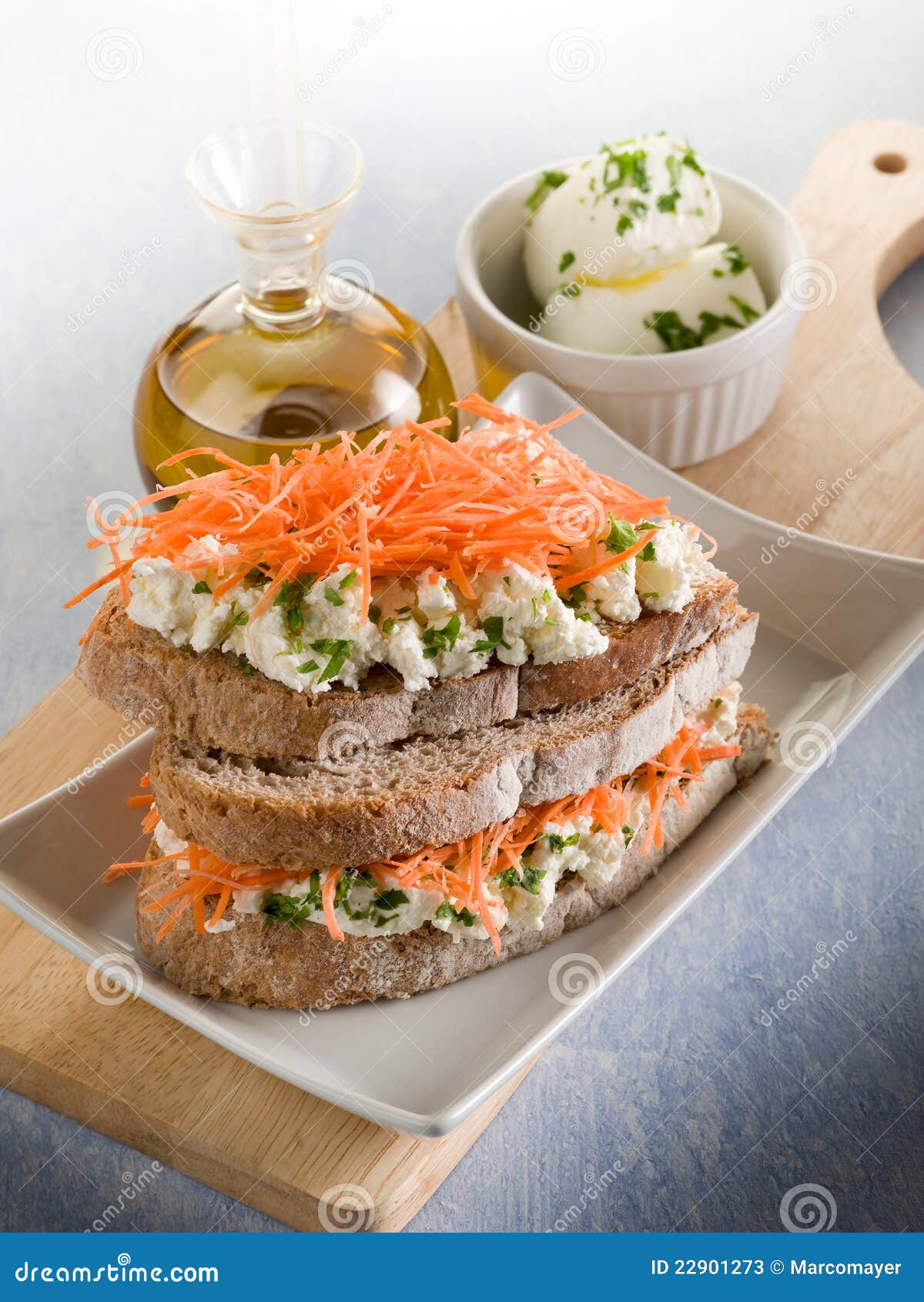 Sandwich with Carrot and Cheese Stock Image - Image of green, snack ...