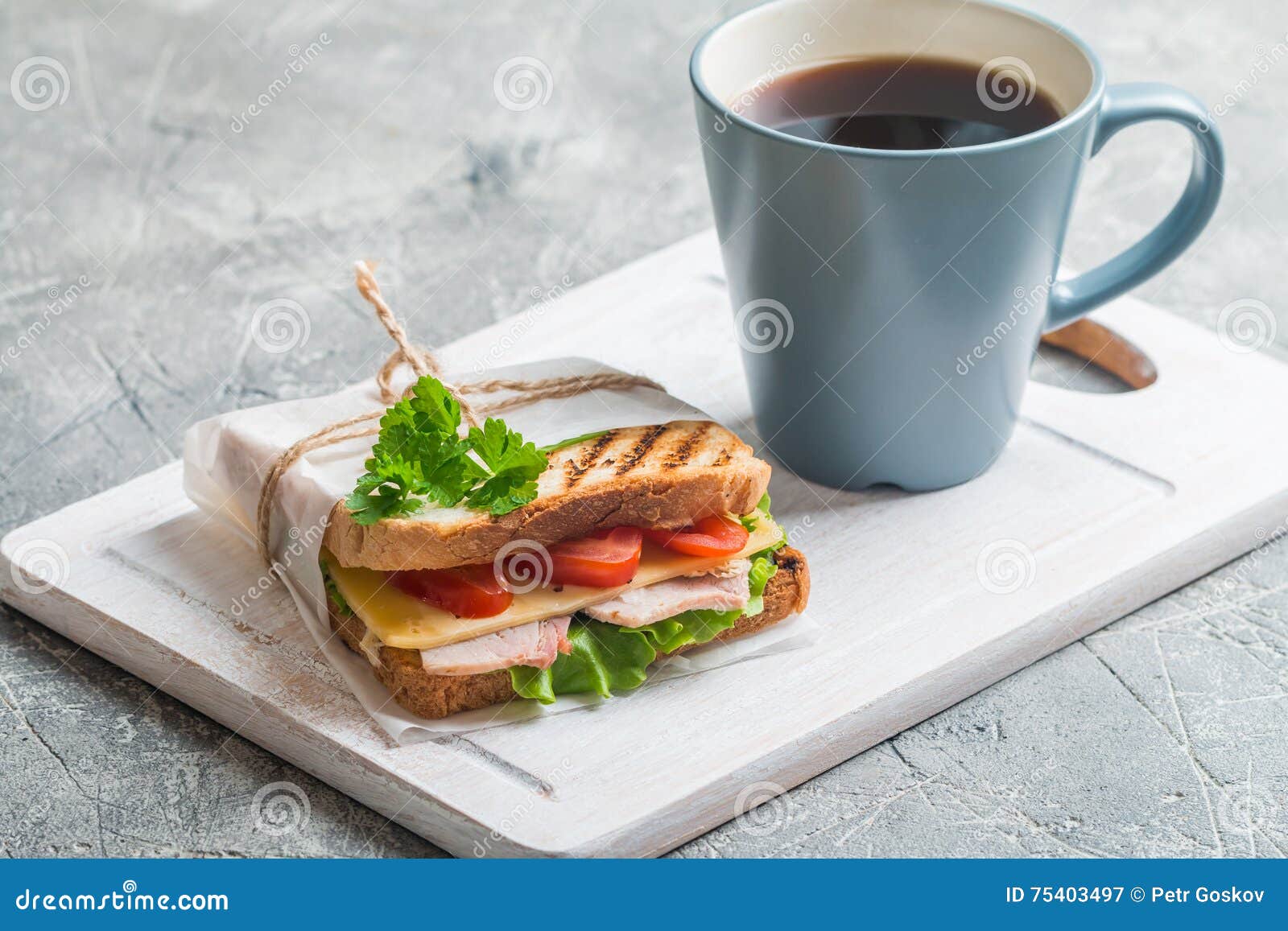 Sandwich and Coffee stock image. Image of continental - 75403497