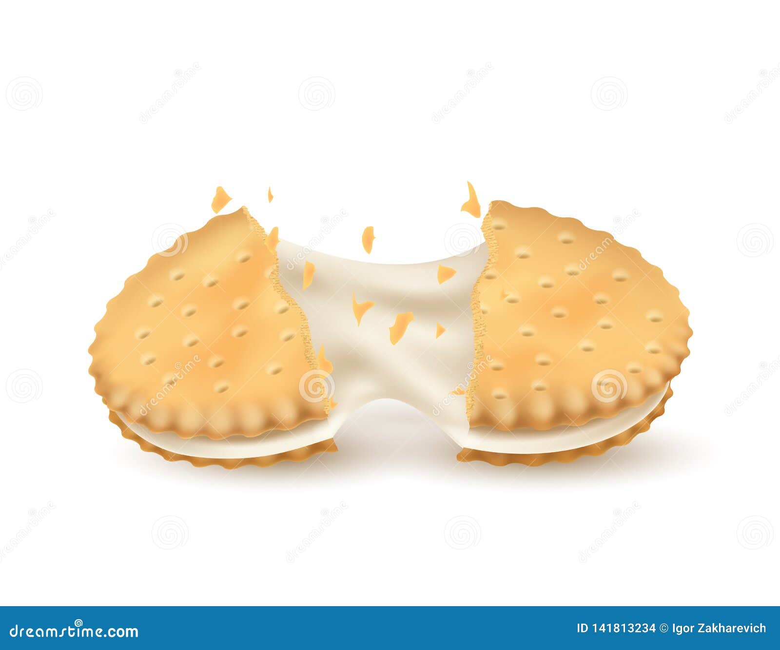 Sandwich Cookie Breaks in Half Stock Vector - Illustration of ...