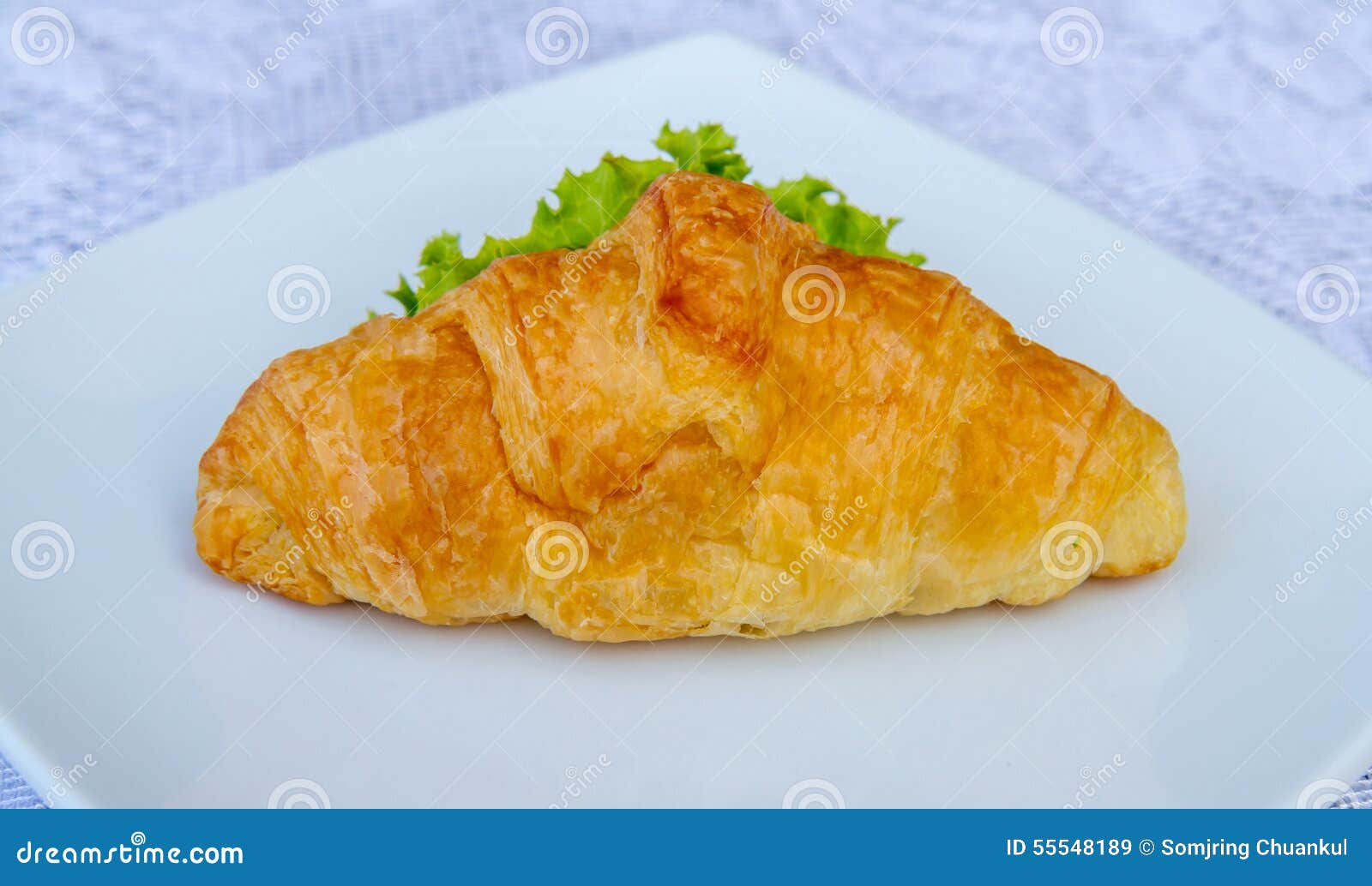 Sandwich Croissant with Vegetable. Stock Image - Image of delicious ...