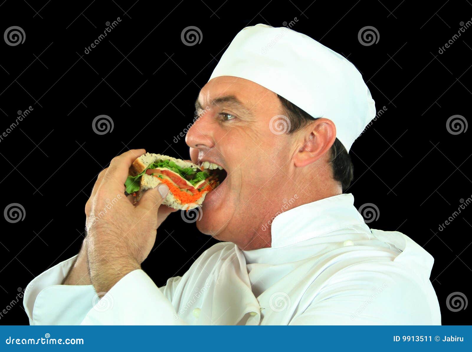 Sandwich Eating Chef stock image. Image of eating, cooking - 9913511