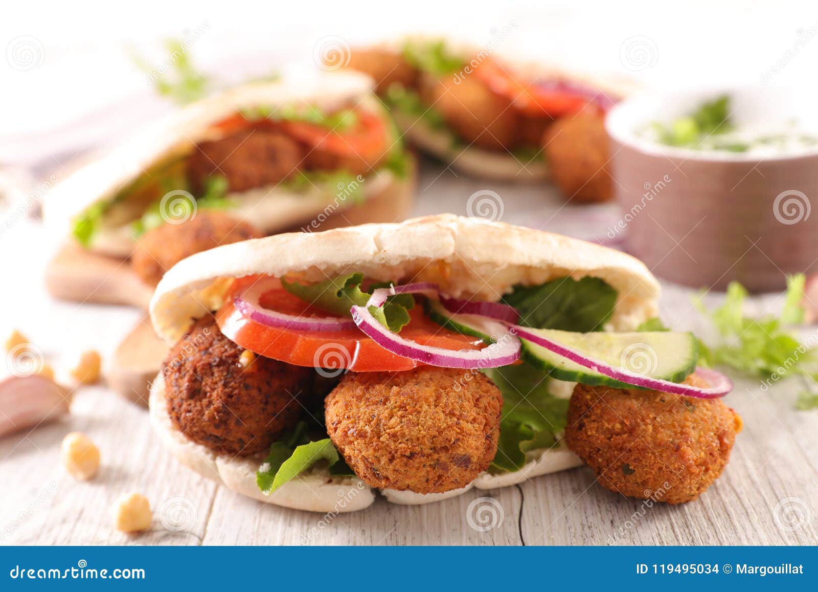 Sandwich with falafel stock photo. Image of onion, lunch - 119495034