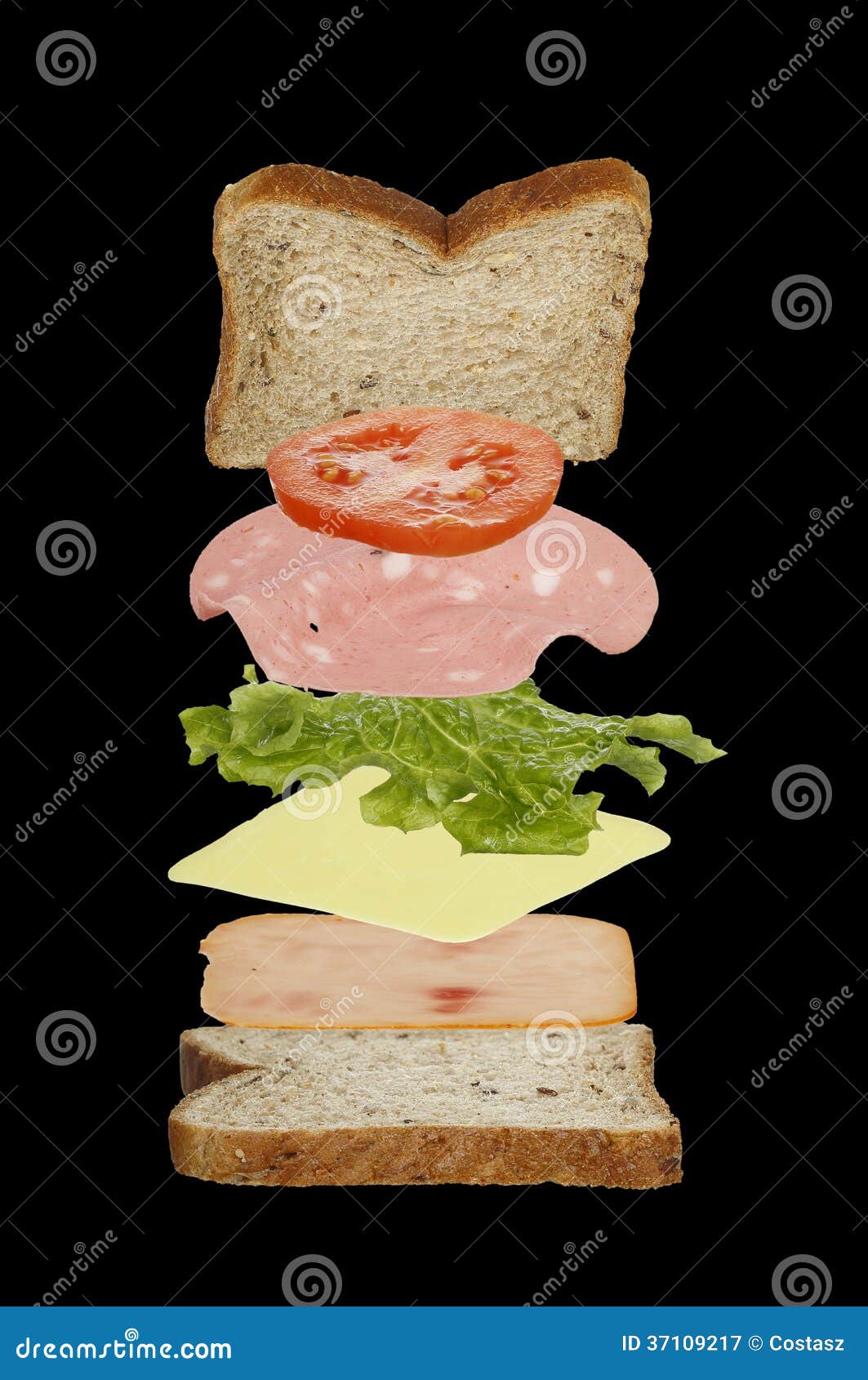 Sandwich stock image. Image of wholesome, turkey, tomato - 37109217