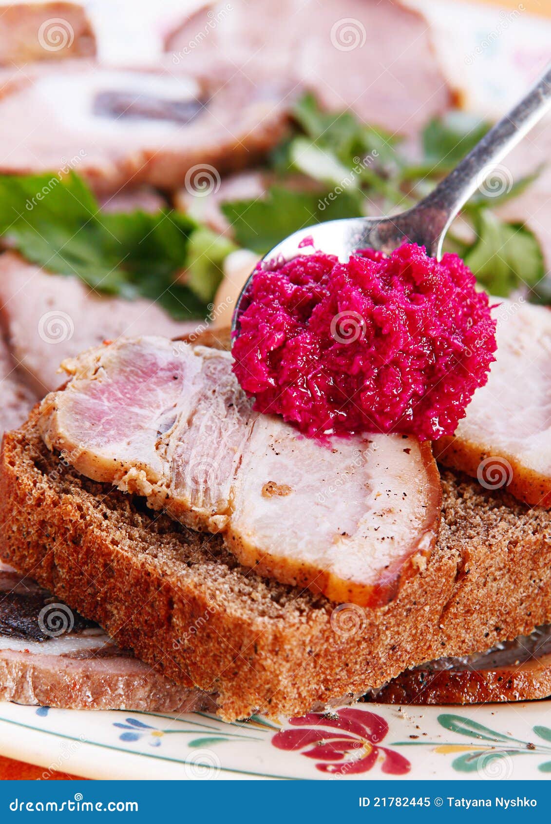Sandwich with fat slice stock image. Image of slice, radish - 21782445