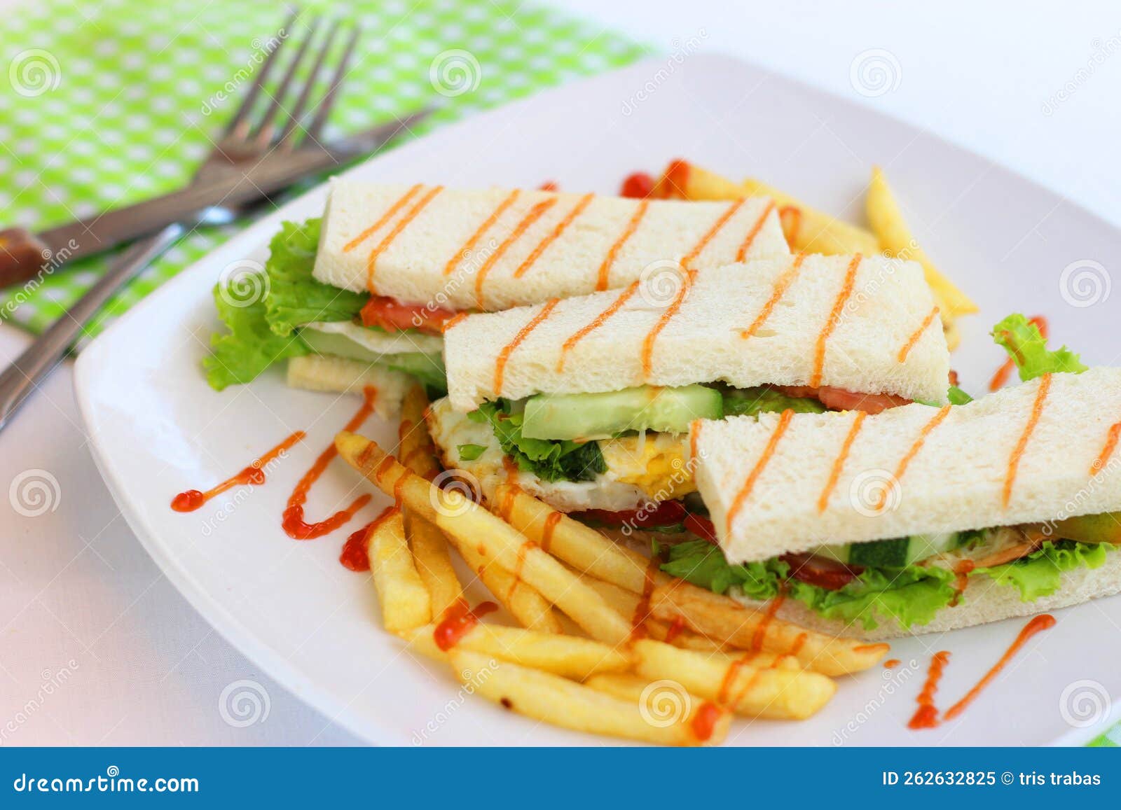 Sandwich french fries stock image. Image of cuisine - 262632825