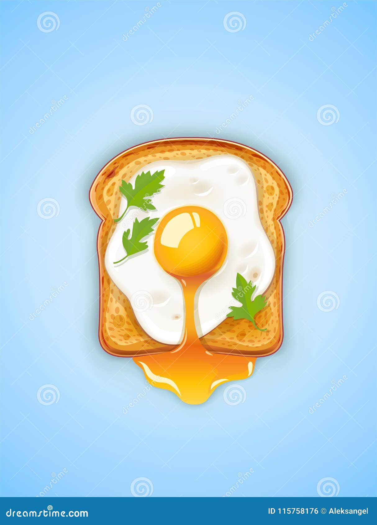 Sandwich With Fried Egg Fast Food Stock Vector Illustration Of