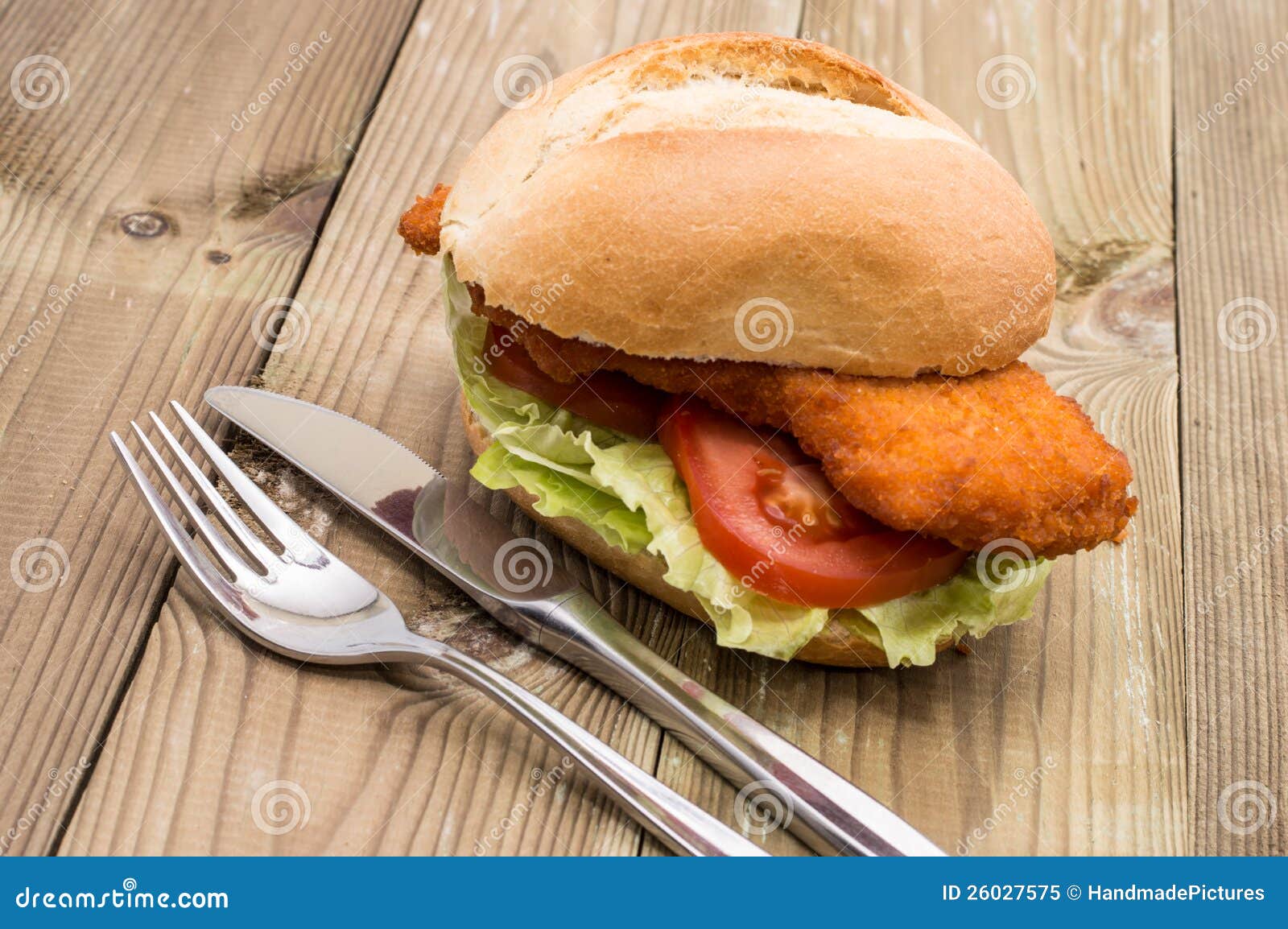 Sandwich with fried meat stock image. Image of dinner - 26027575