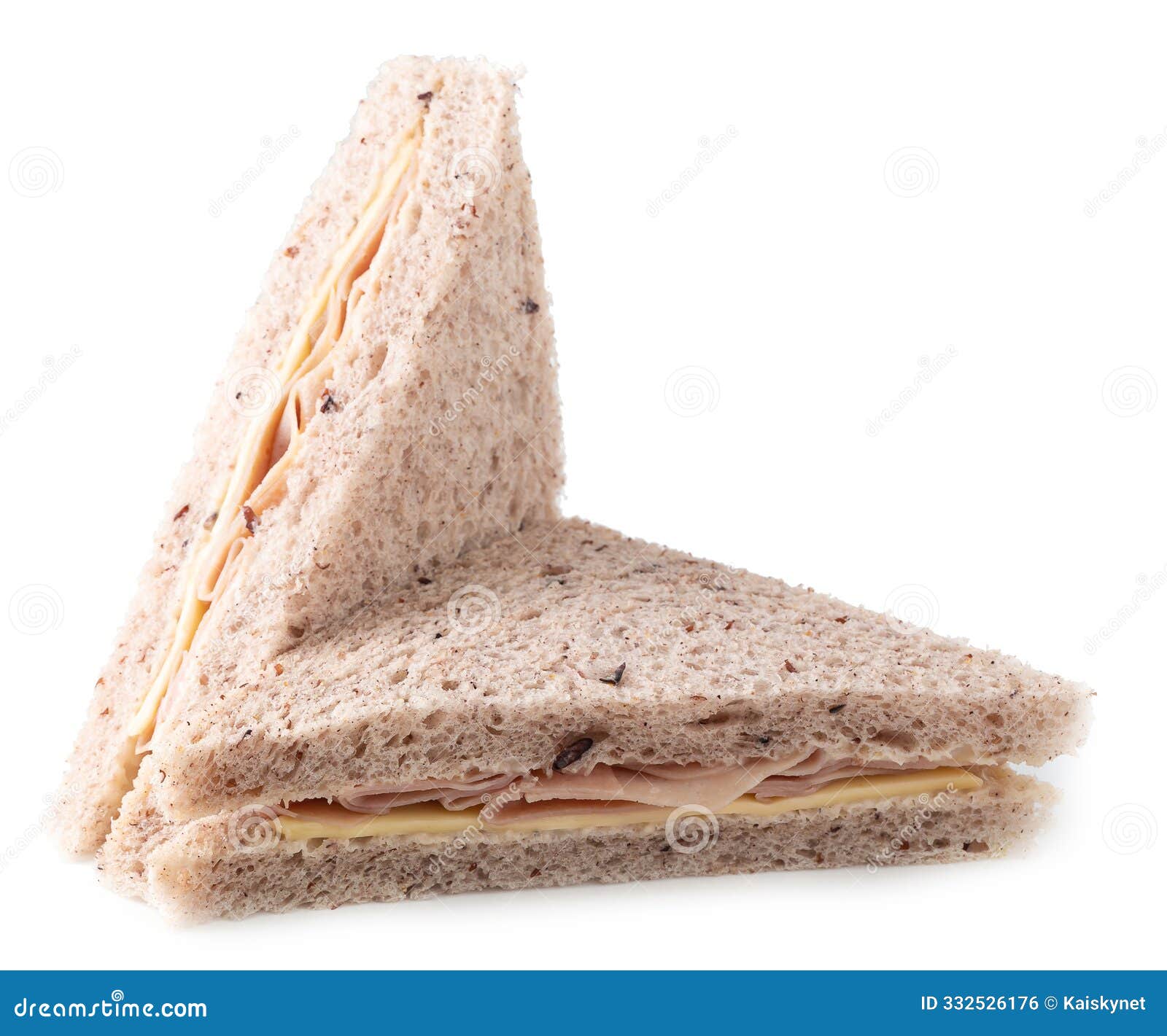 Sandwich with Ham, Cheese Isolated on White Background Stock Photo ...