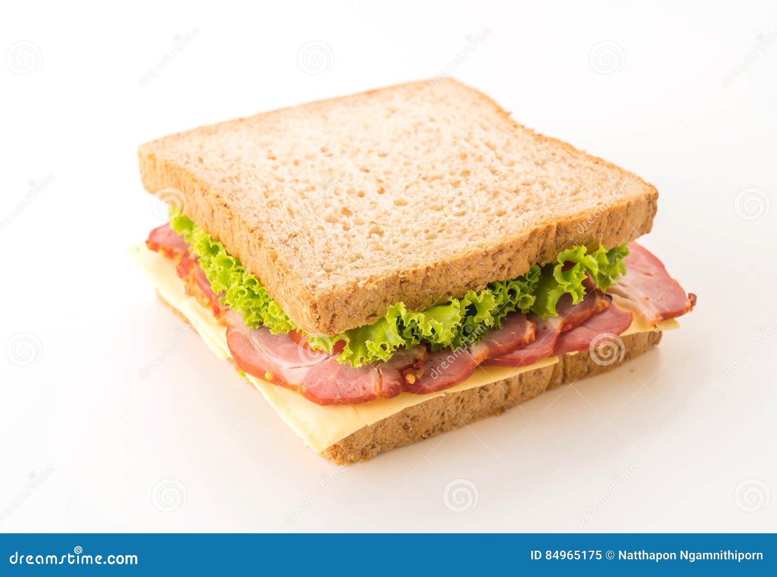 Sandwich ham on white stock image. Image of isolated - 84965175