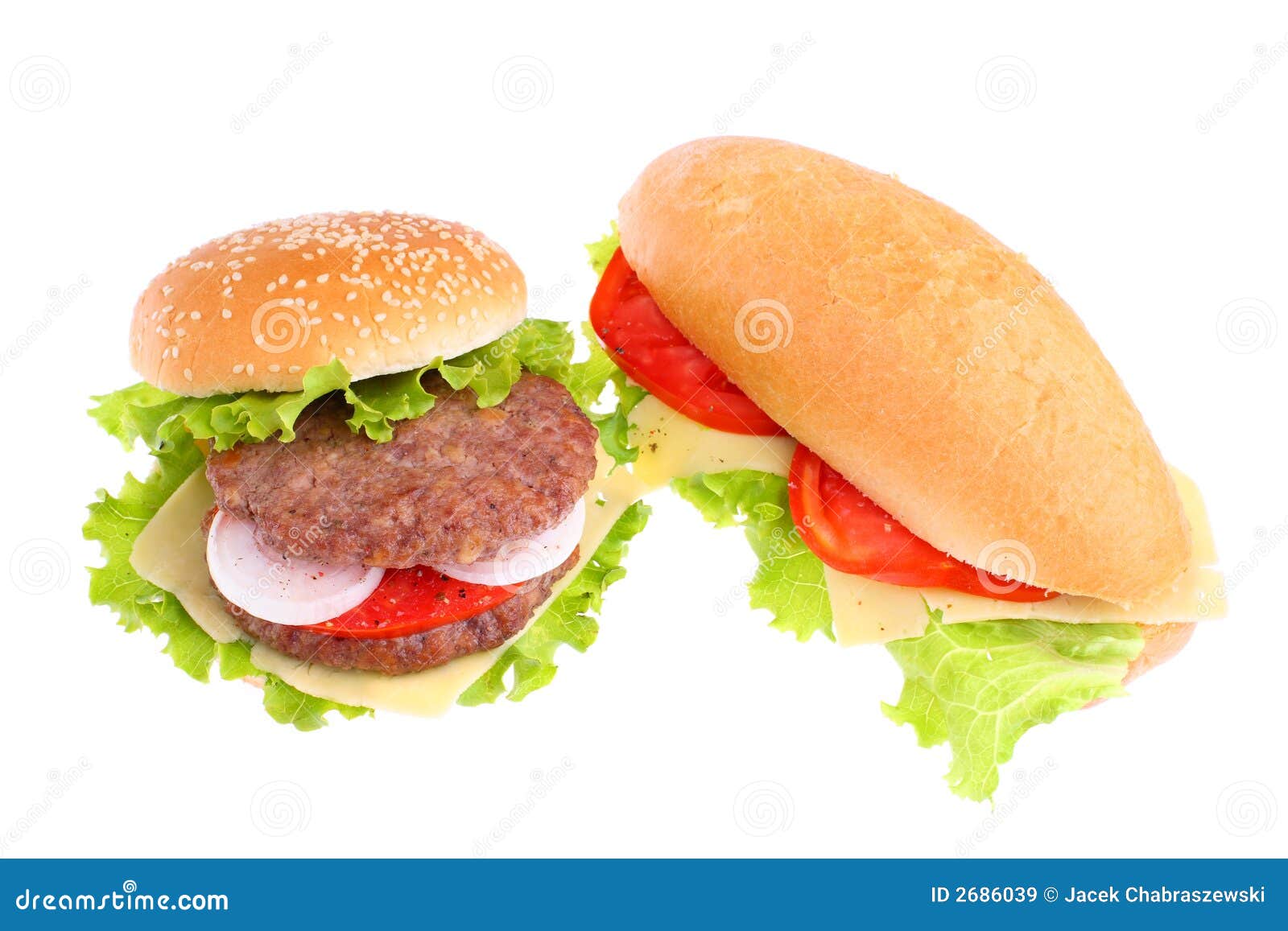 Sandwich and hamburger stock image. Image of lettuce, grilled - 2686039