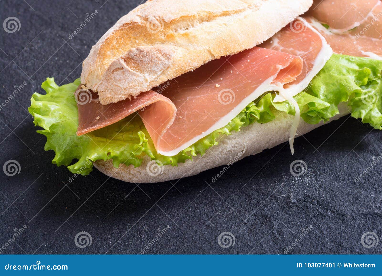Sandwich with hamon stock image. Image of antipasti - 103077401
