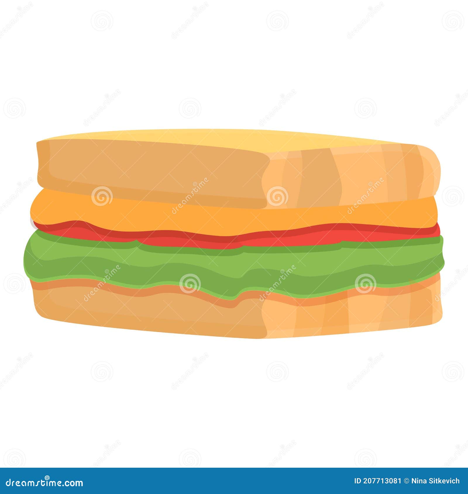 Sandwich Icon, Cartoon Style Stock Illustration - Illustration of icon ...
