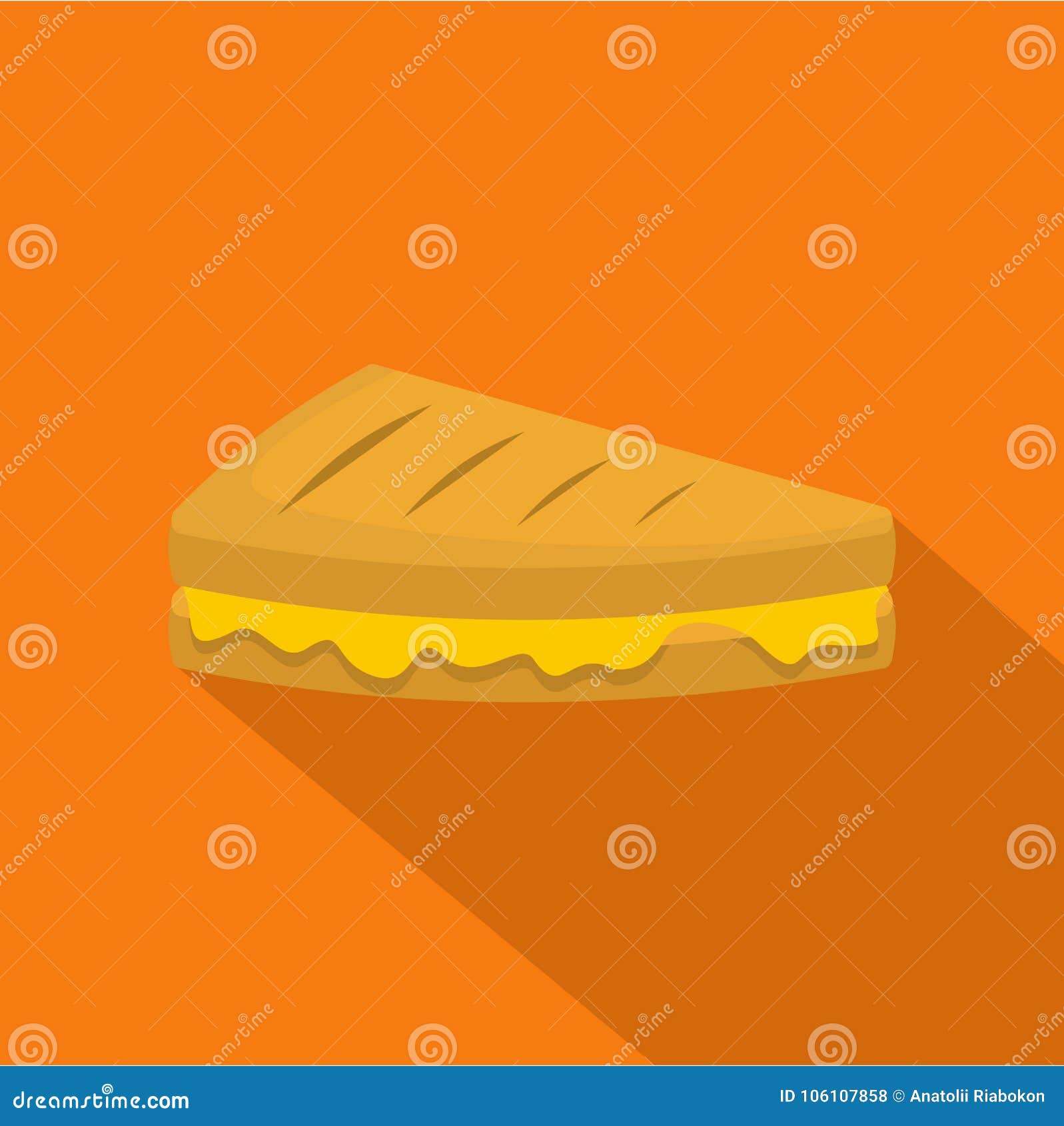 Sandwich icon, flat style stock vector. Illustration of fresh - 106107858